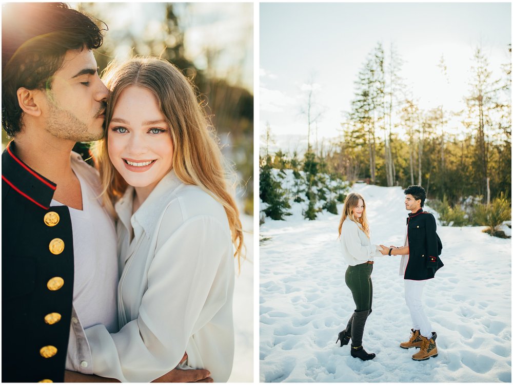 Jessica + Edgar Couple Photoshoot in the Snowy Washington Mountains ...