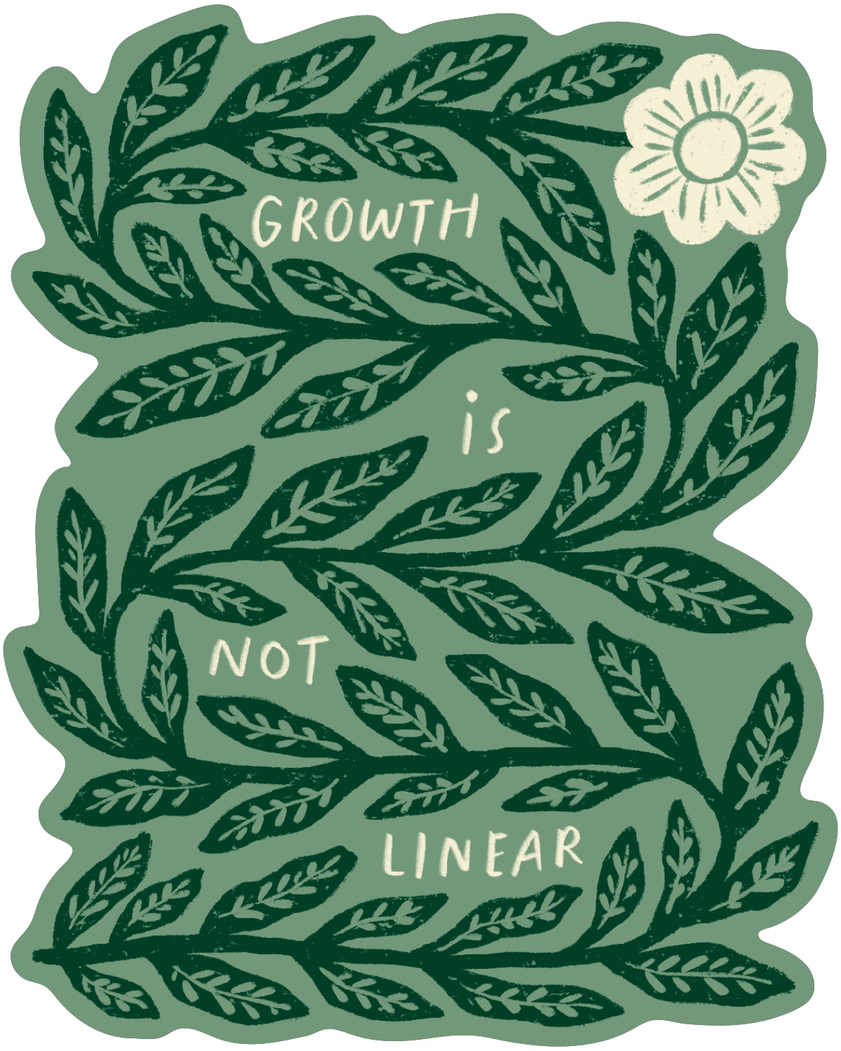 Growth is Not Linear Sticker — Kercia Jane Design