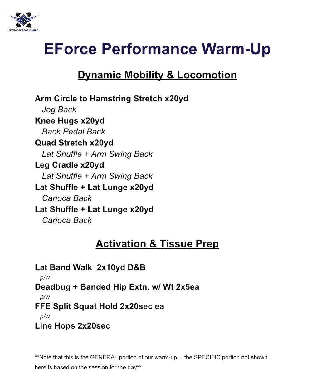Developing An Effective Warm-Up — EFORCE SPORTS