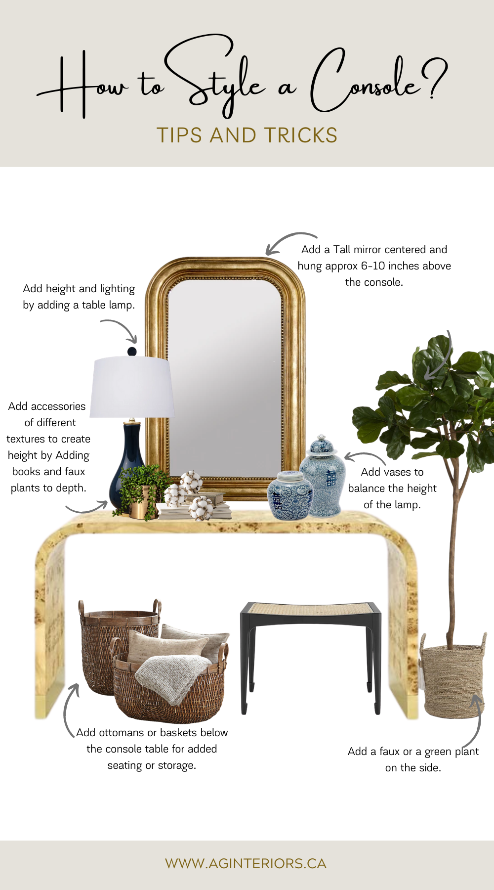 How to Style a Console Table — AG Interiors | Interior Design Virtual ...