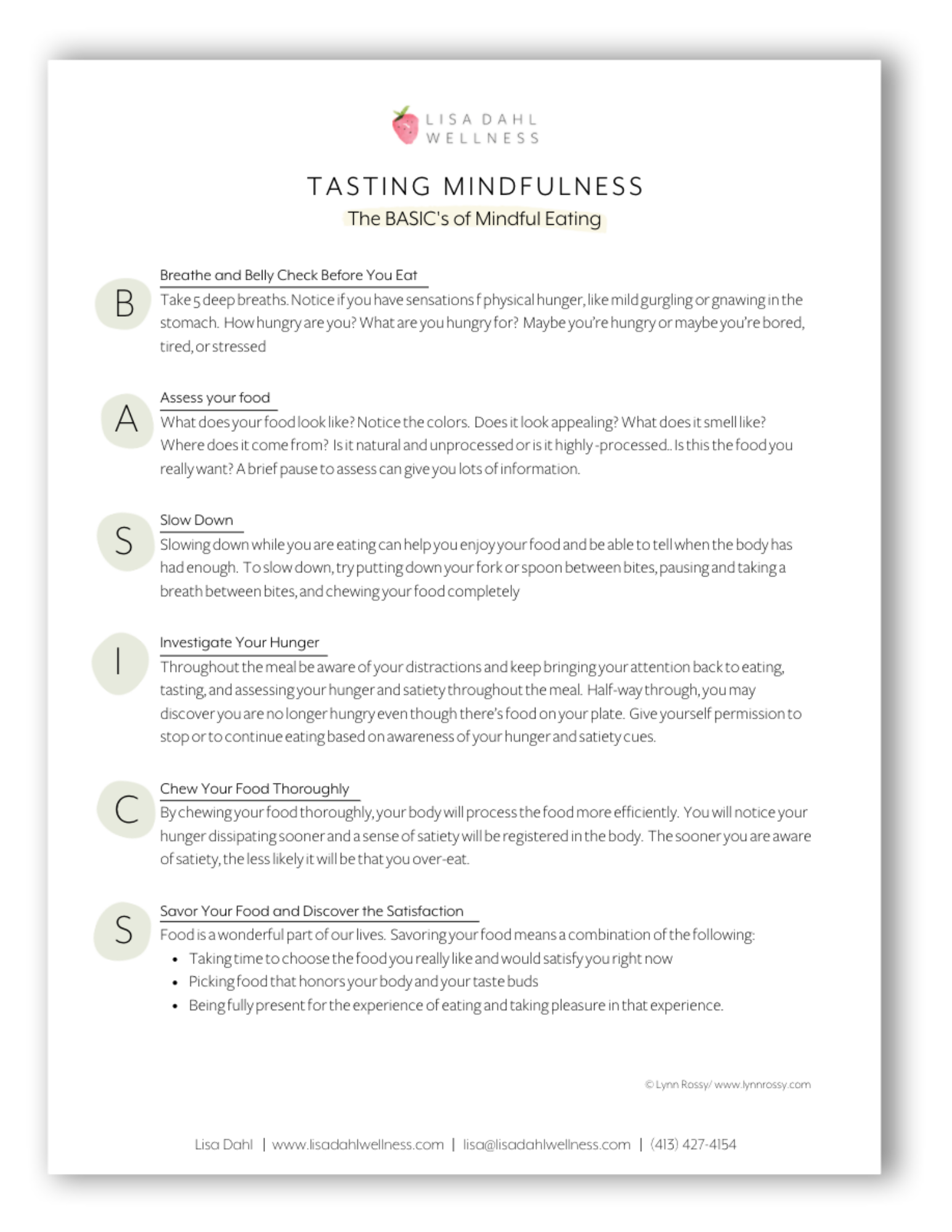 The BASIC'S Of Mindful Eating — Lisa Dahl Wellness