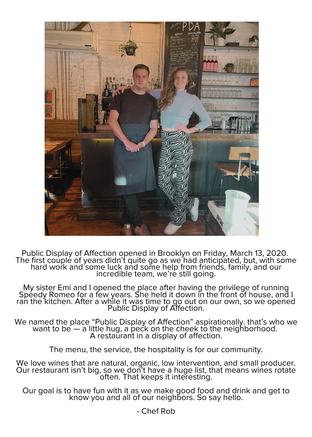 About Us — Public Display of Affection