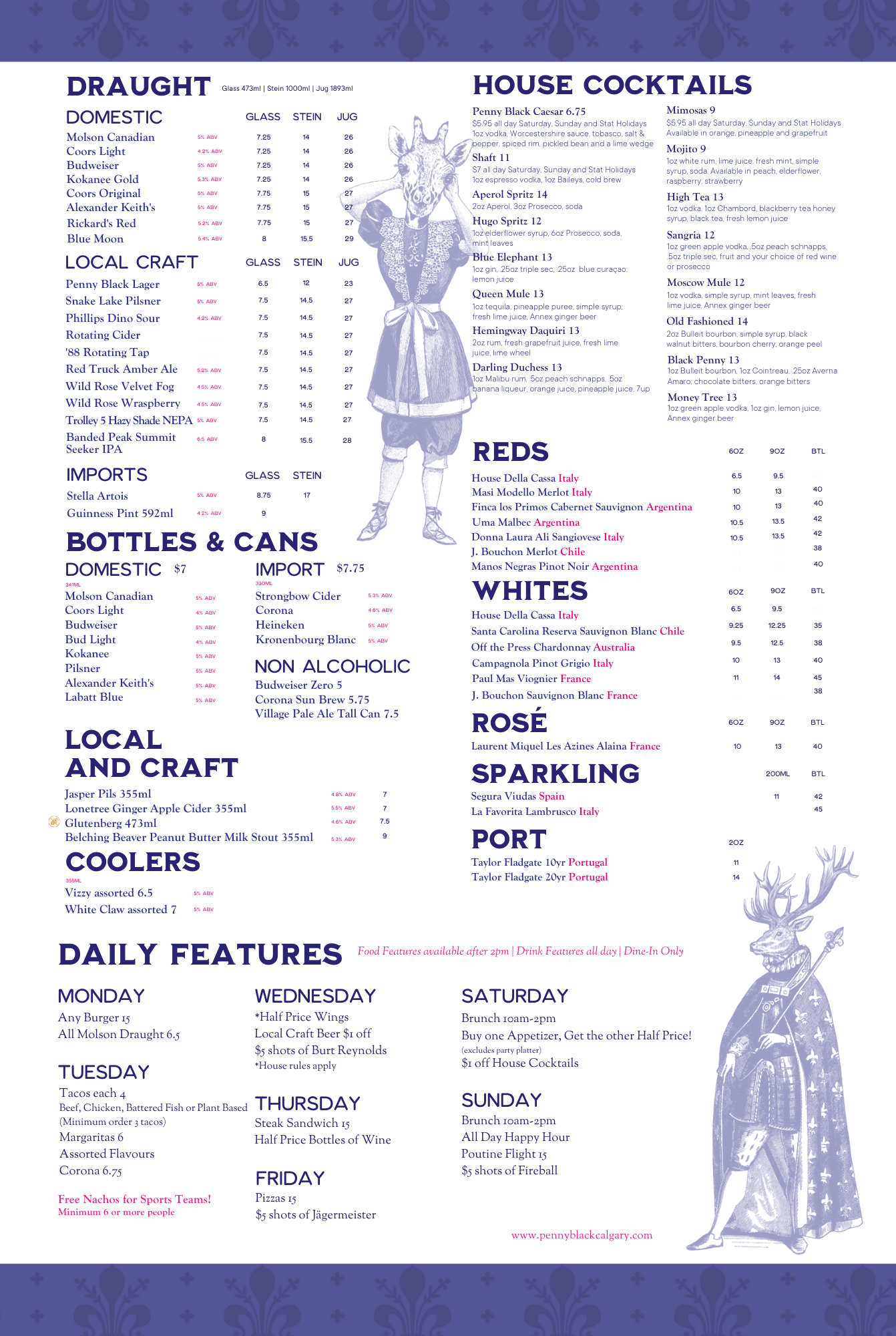 Penny Black Menus — Penny Black Bar + Kitchen