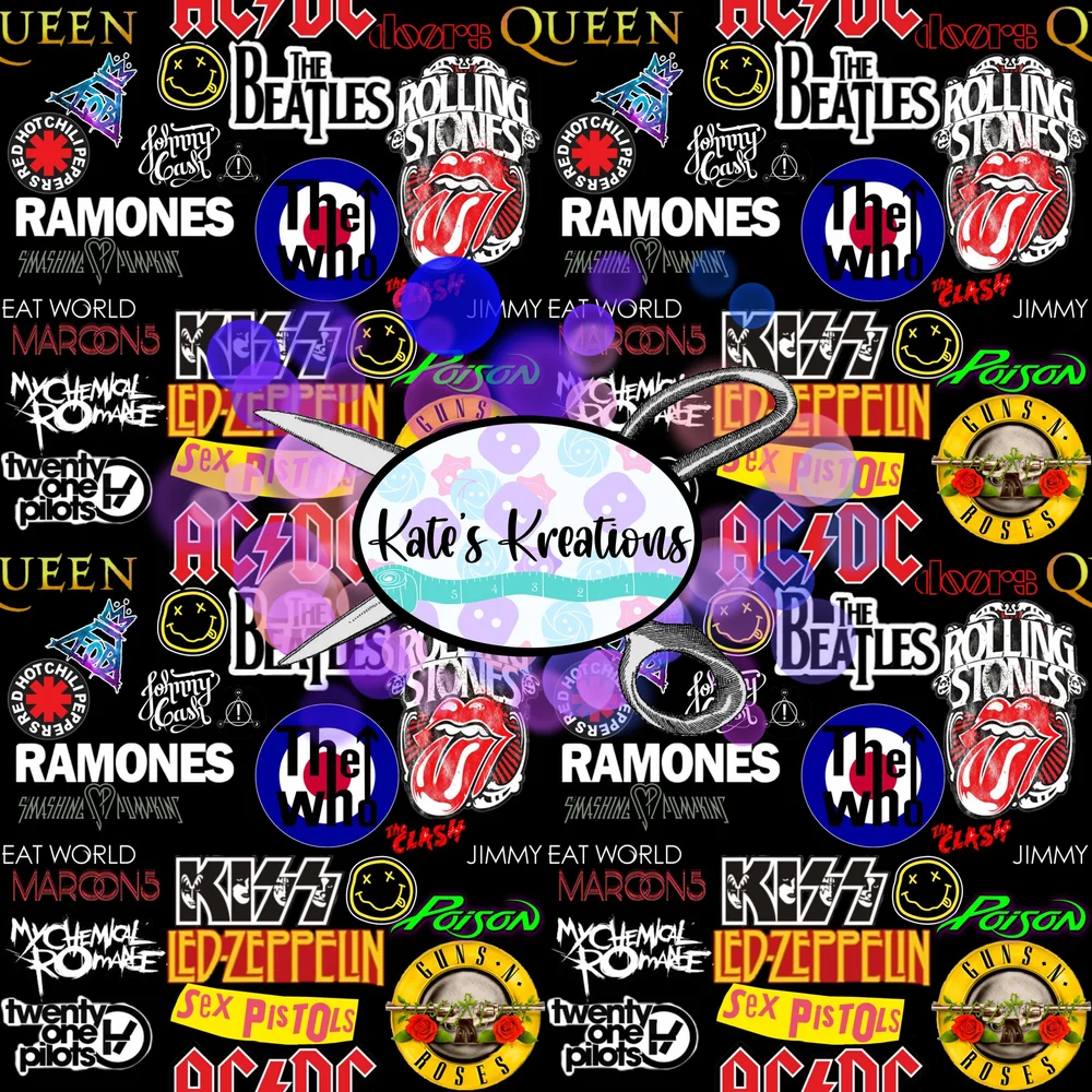 Classic Rock Band Logos Collage