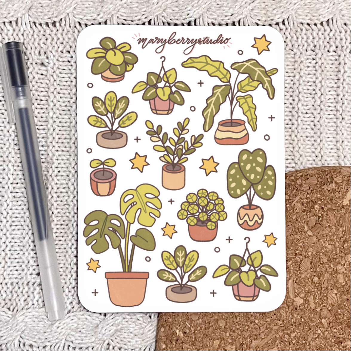 Papercraft House Plants Sticker Sheet Craft Supplies & Tools Labels ...