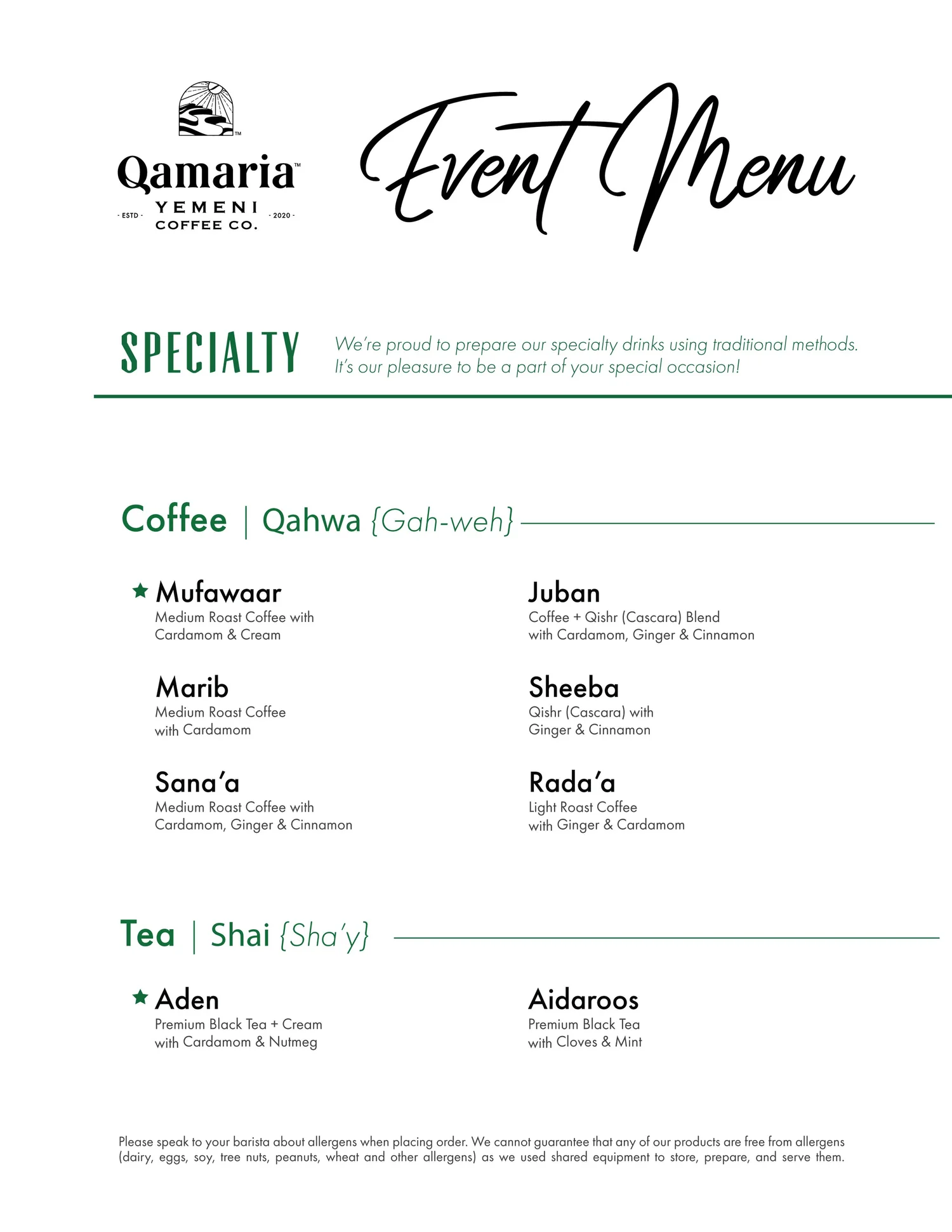 Events — Qamaria Yemeni Coffee Co.