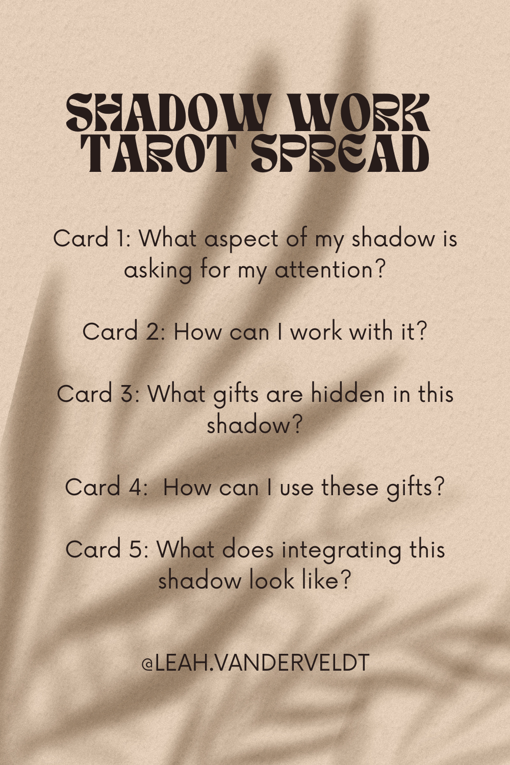 Tarot for Shadow Work — Leah Vanderveldt