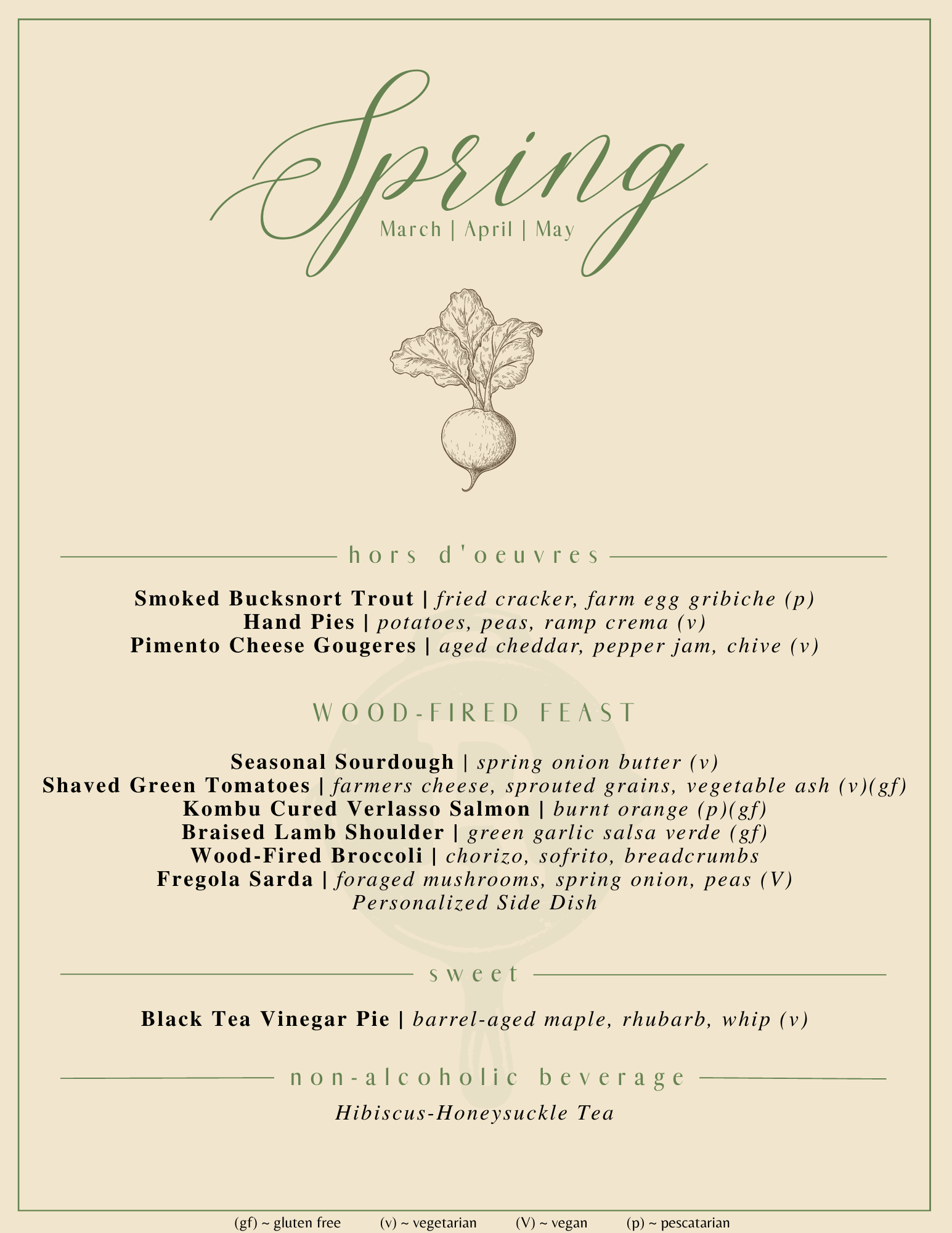 Spring Menu — Rambler