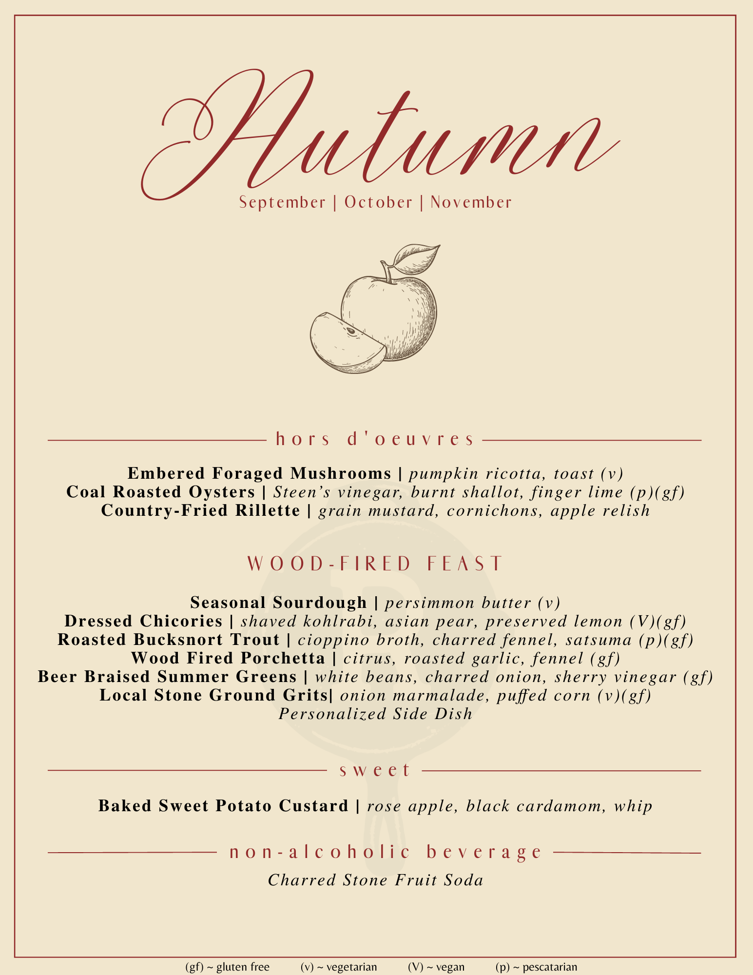 Autumn Menu — Rambler