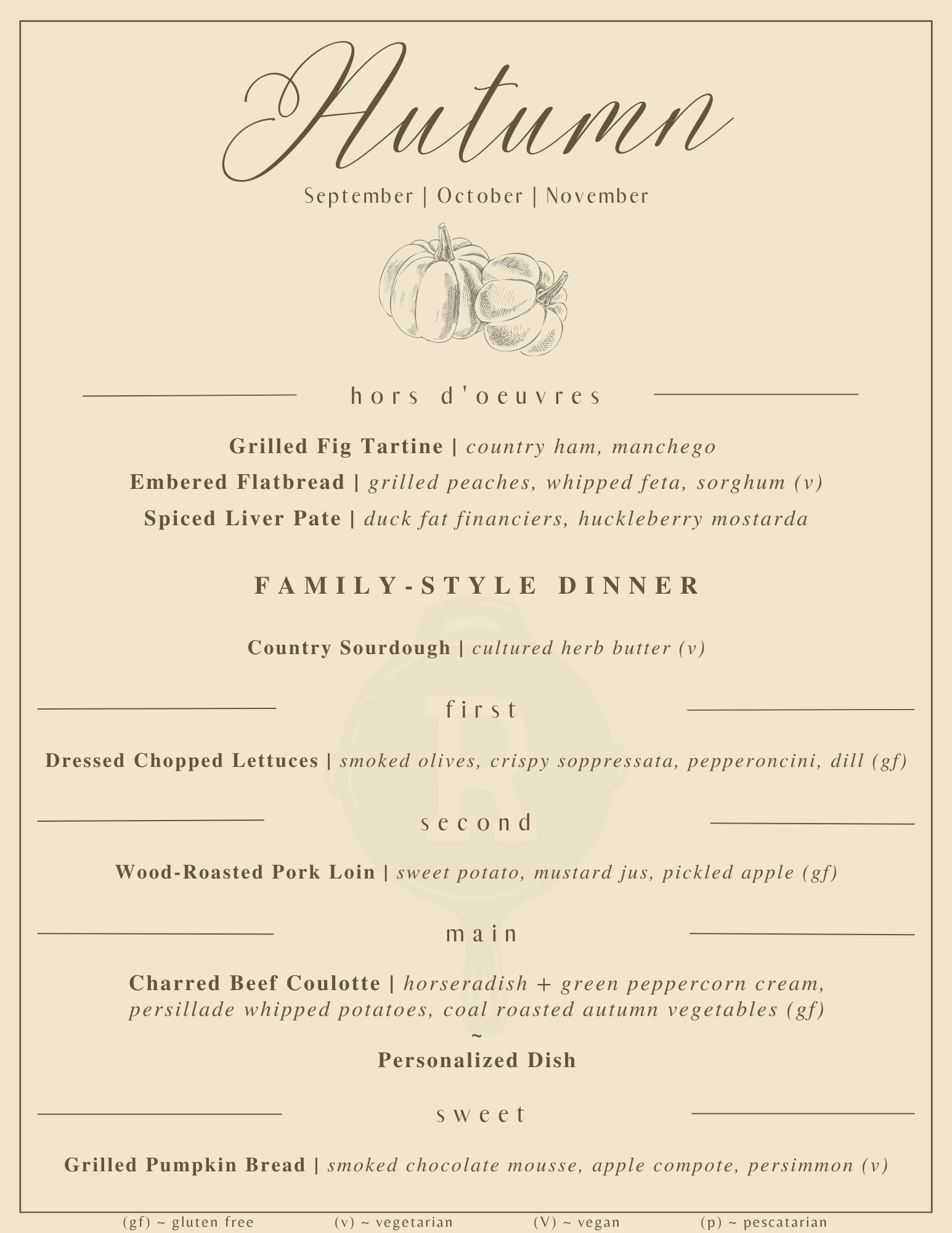 Autumn Menu — Rambler