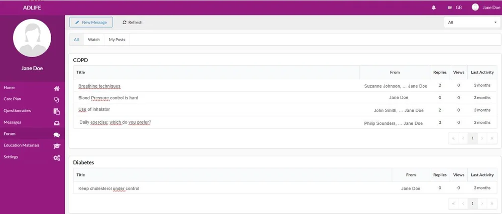 Patient Empowerment Platform — ADLIFE Project