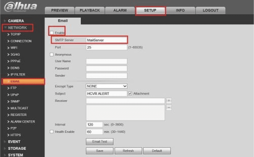 How to set-up email notifications on your Dahua CCTV system — SmartCamera.