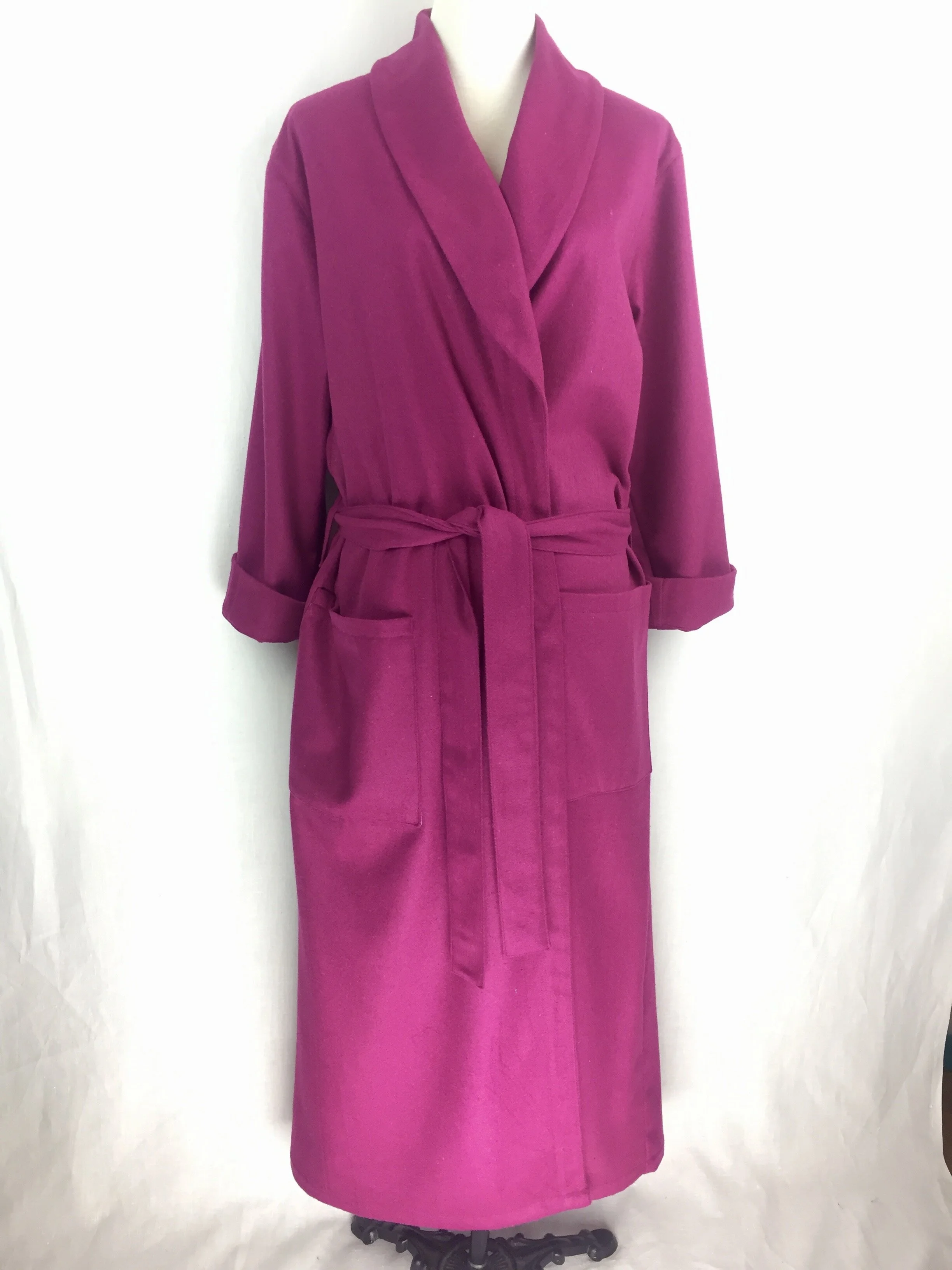 Red Tartan, with gold sparkly thread Wool Robe (S-XXL) — Robeology