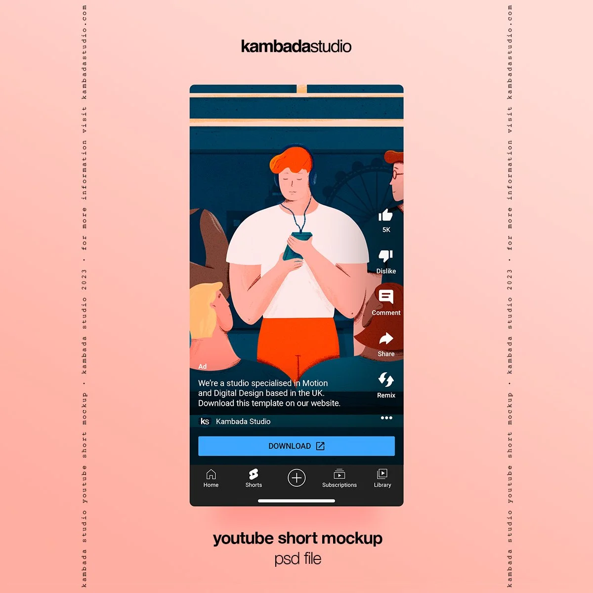 Mockup Pack: YouTube - Shorts, Channel, Video, Ad — Kambada Studio