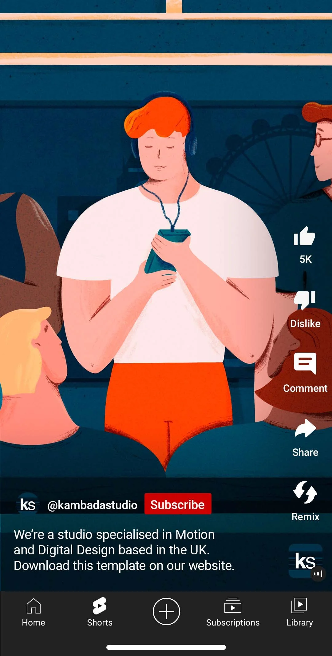 YouTube Shorts - Photoshop (PSD) Mockup — Kambada Studio