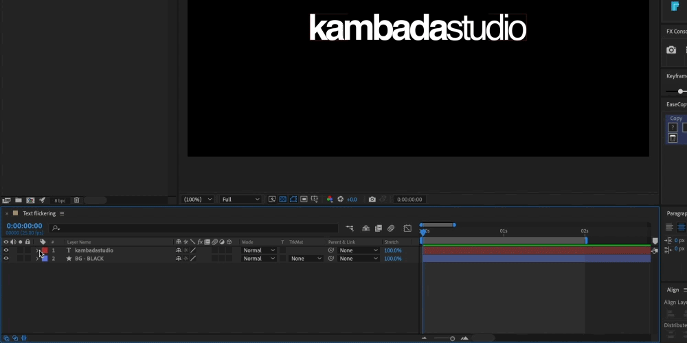 Tutorial: Text flicker in After Effects (Free AEP File) — Kambada Studio