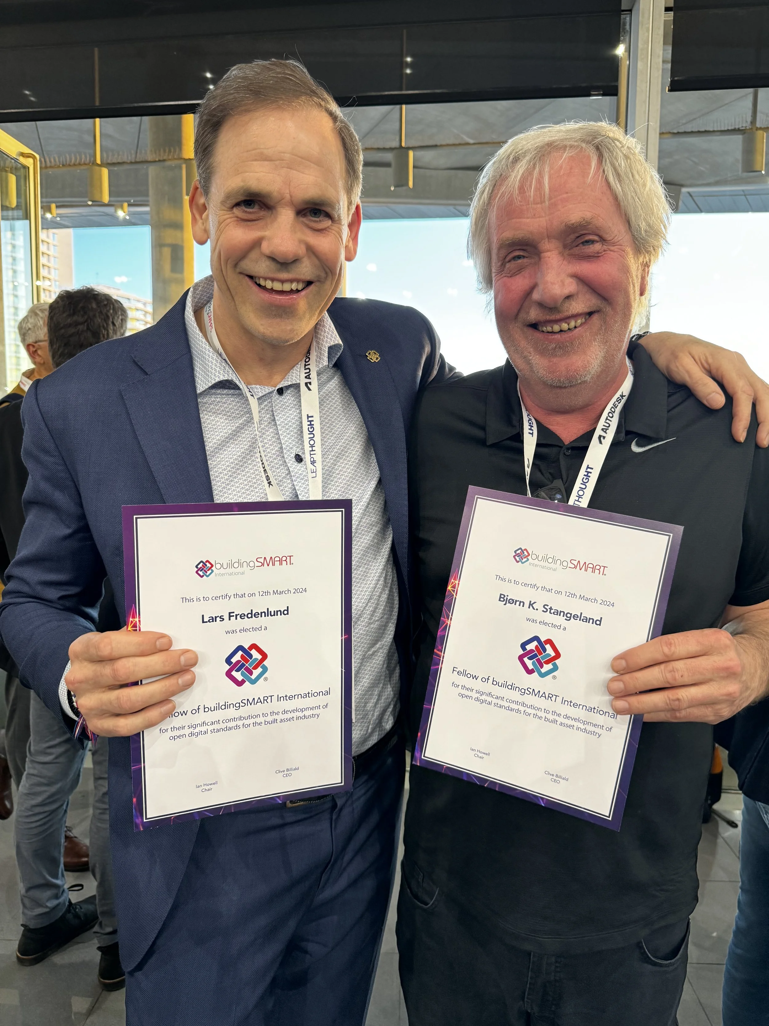 Høythengende pris til to norske åpenBIM-pionerer — buildingSMART Norge