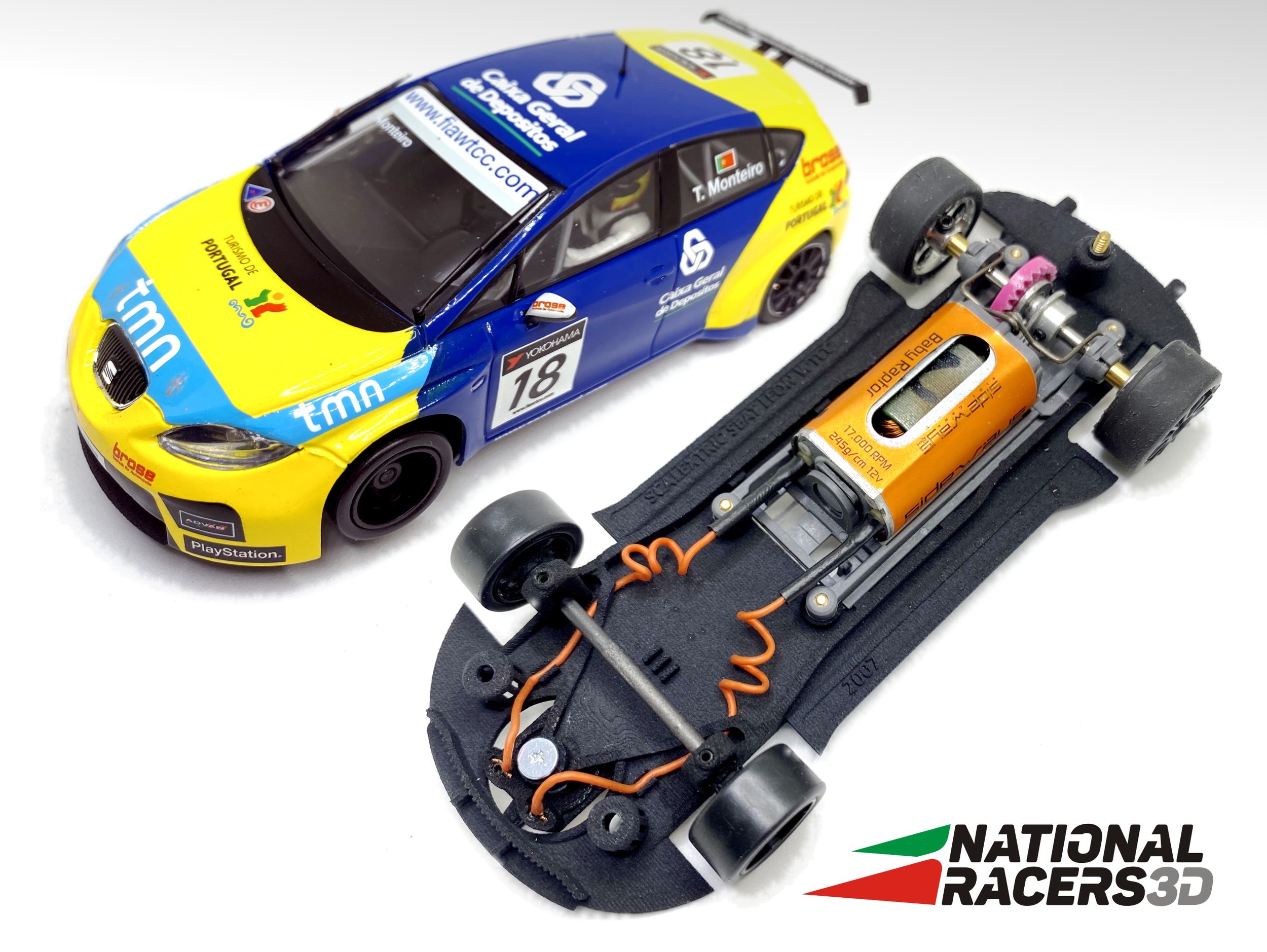 3DP Chassis for SCX SEAT Leon WTCC 2007 (Inline) by NationalRacers3D