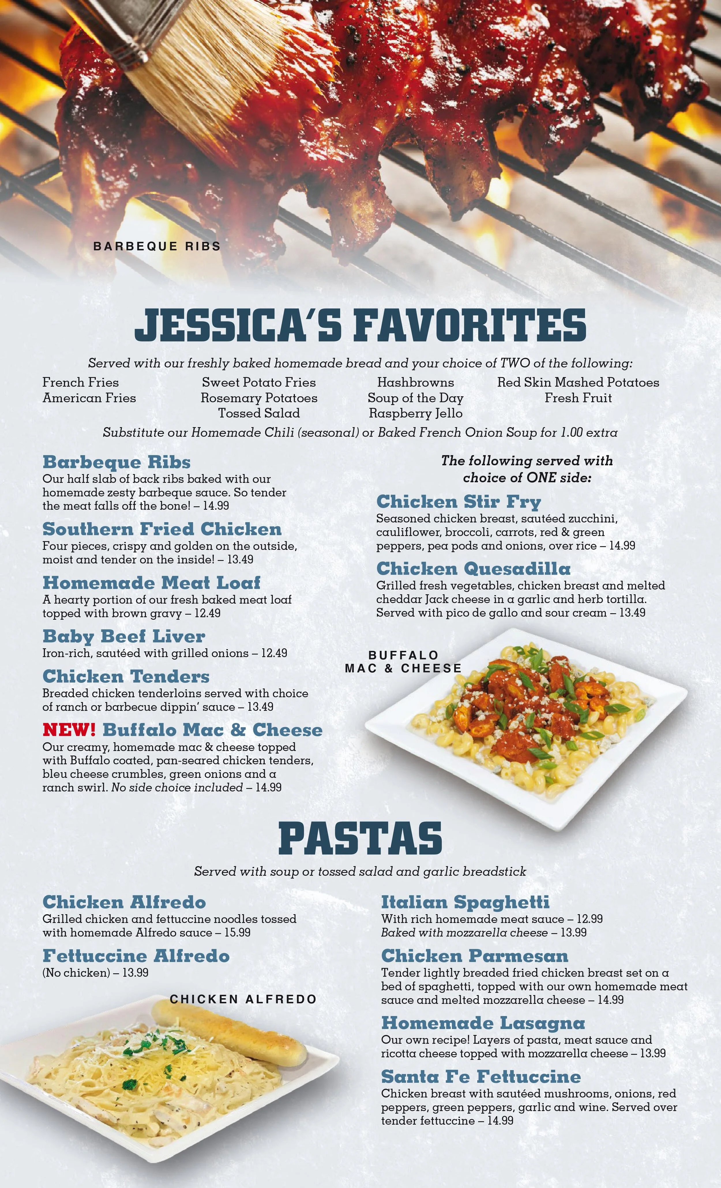 Menu — Jessica's Restaurant