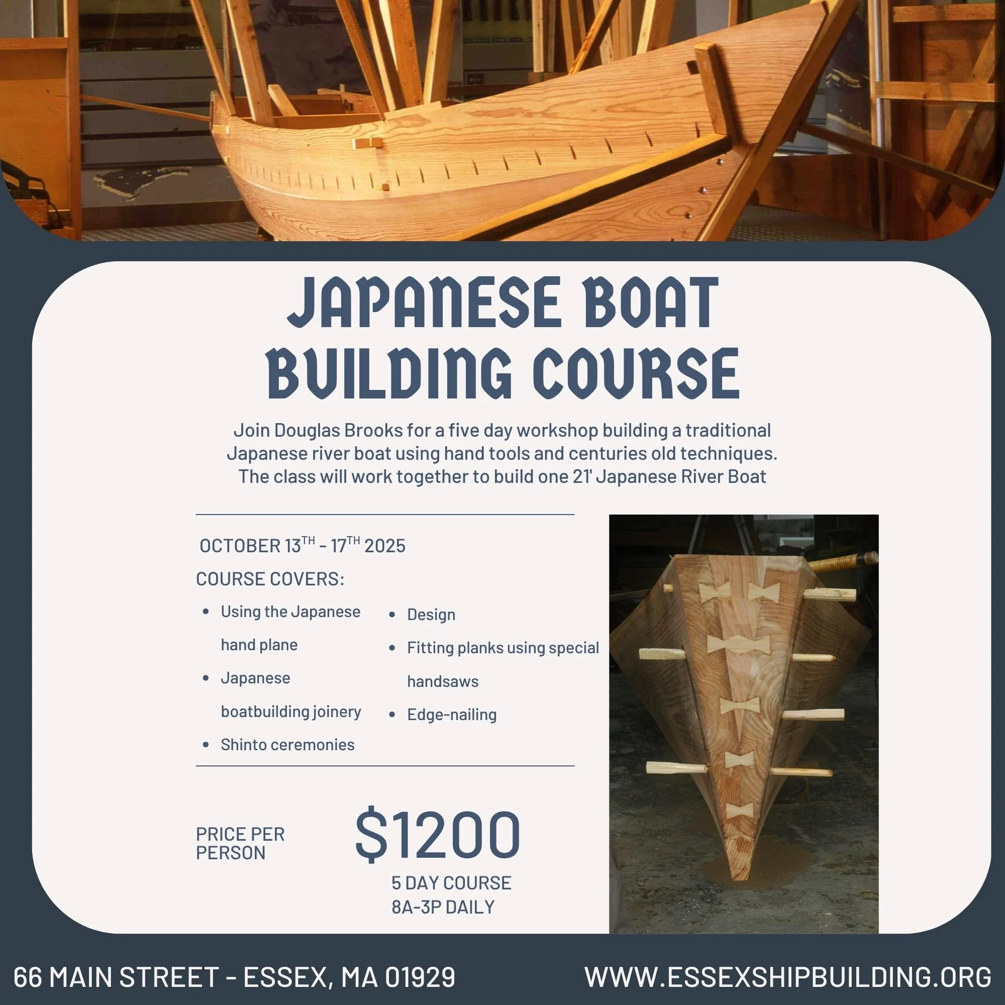 Learn To Build A Traditional Japanese River Boat — Essex Shipbuilding ...