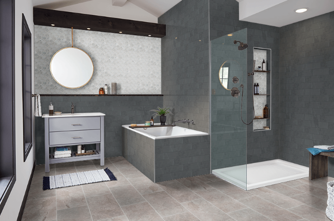 Remodel Bathroom with Premium Countertops & Panoramic Tiles — Prairie Stone
