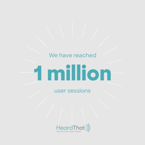 HeardThat celebrates 1 million user sessions milestone | HeardThat