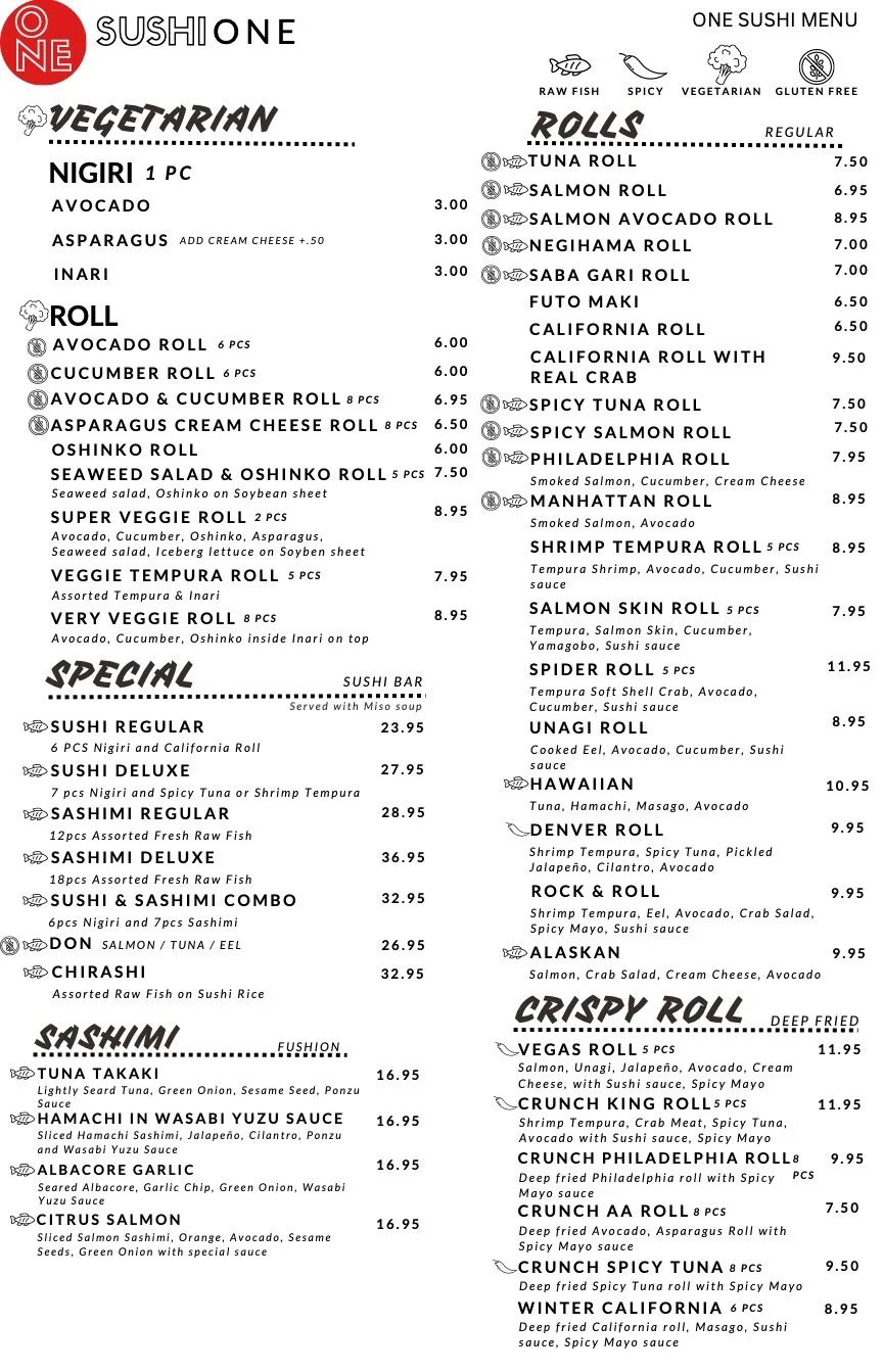 Menu — Sushi One