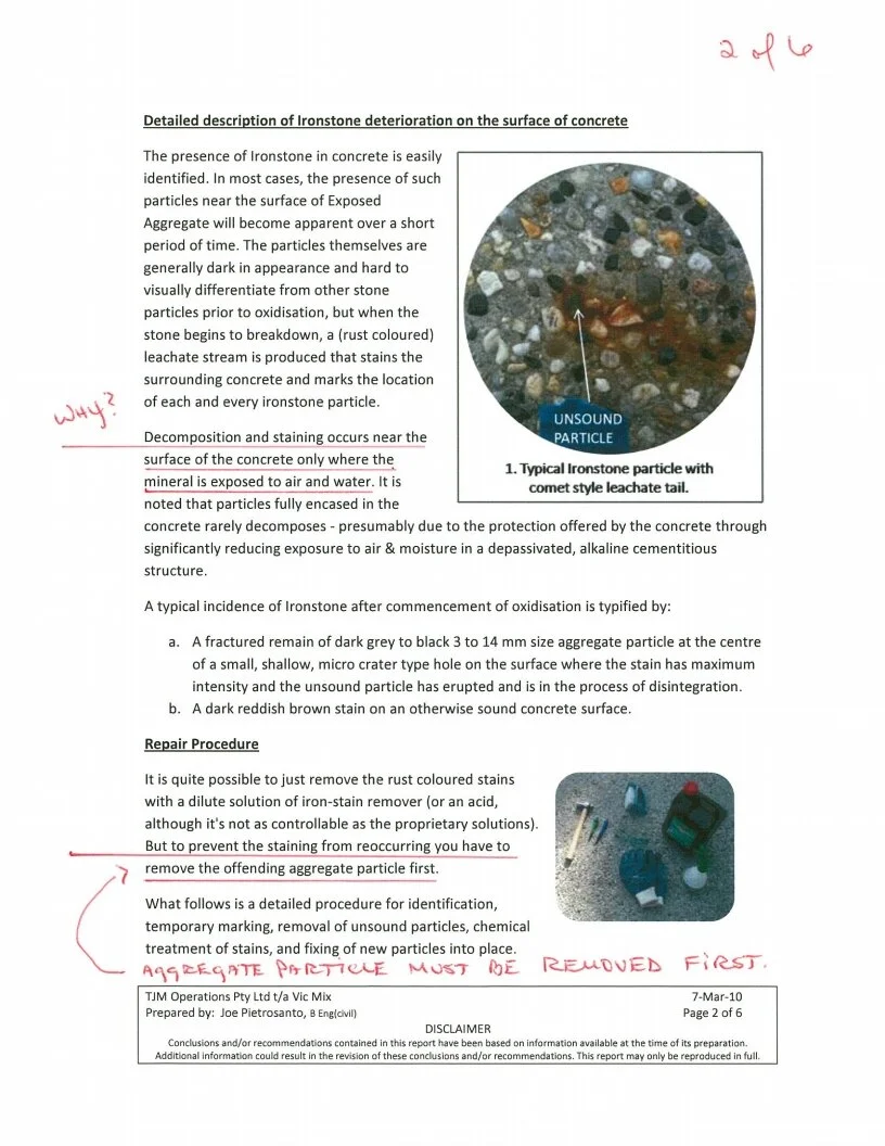 Kienstra Concrete Resources: Exposed Aggregate - Rust Colored Stains ...
