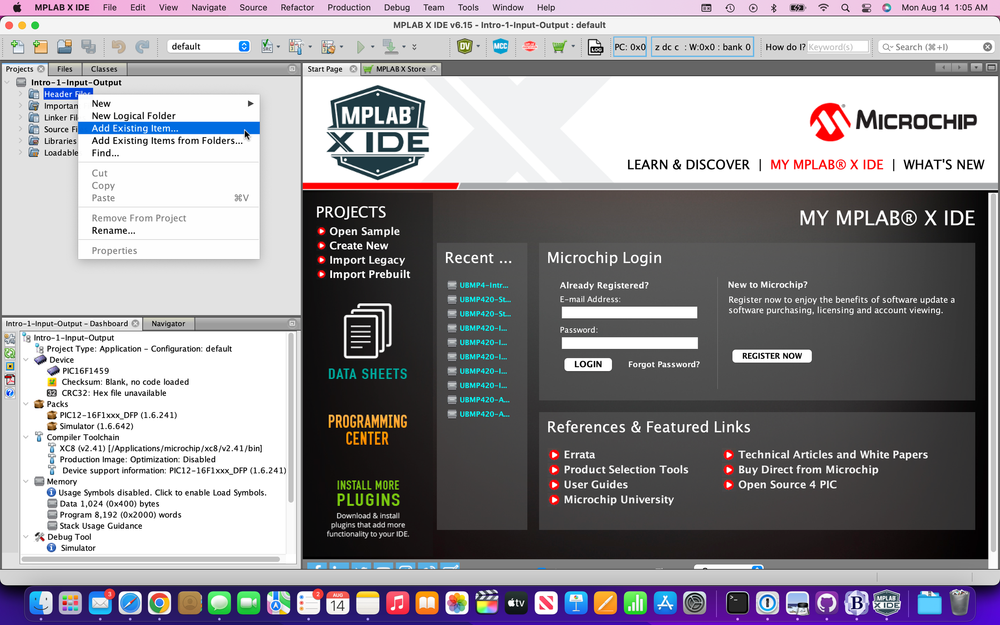How to create a new Microchip MPLAB X IDE programming project. — mirobo