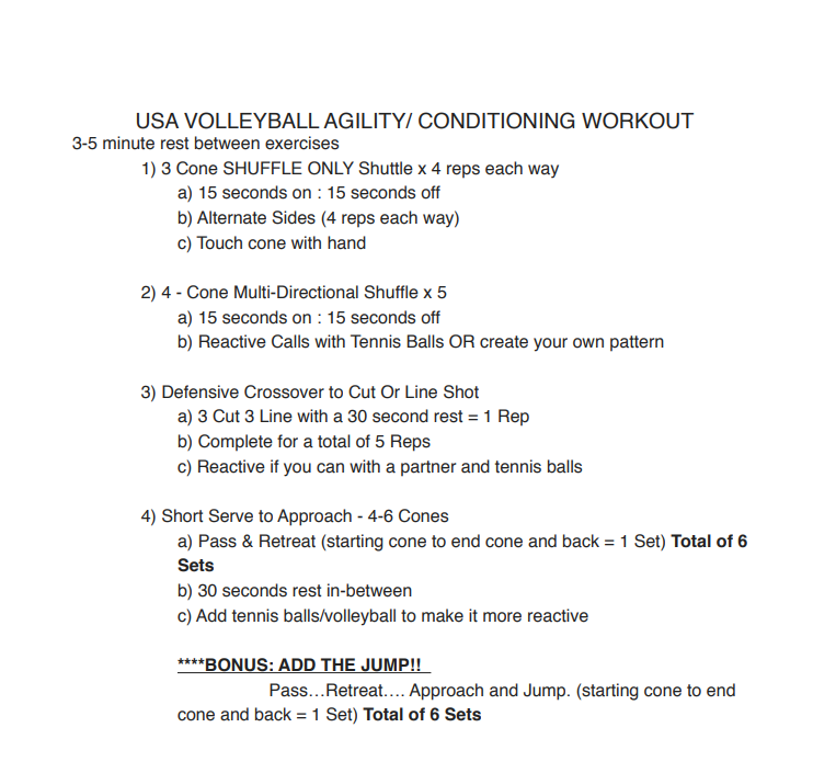 Volleyball Strength And Conditioning Workouts Pdf EOUA Blog