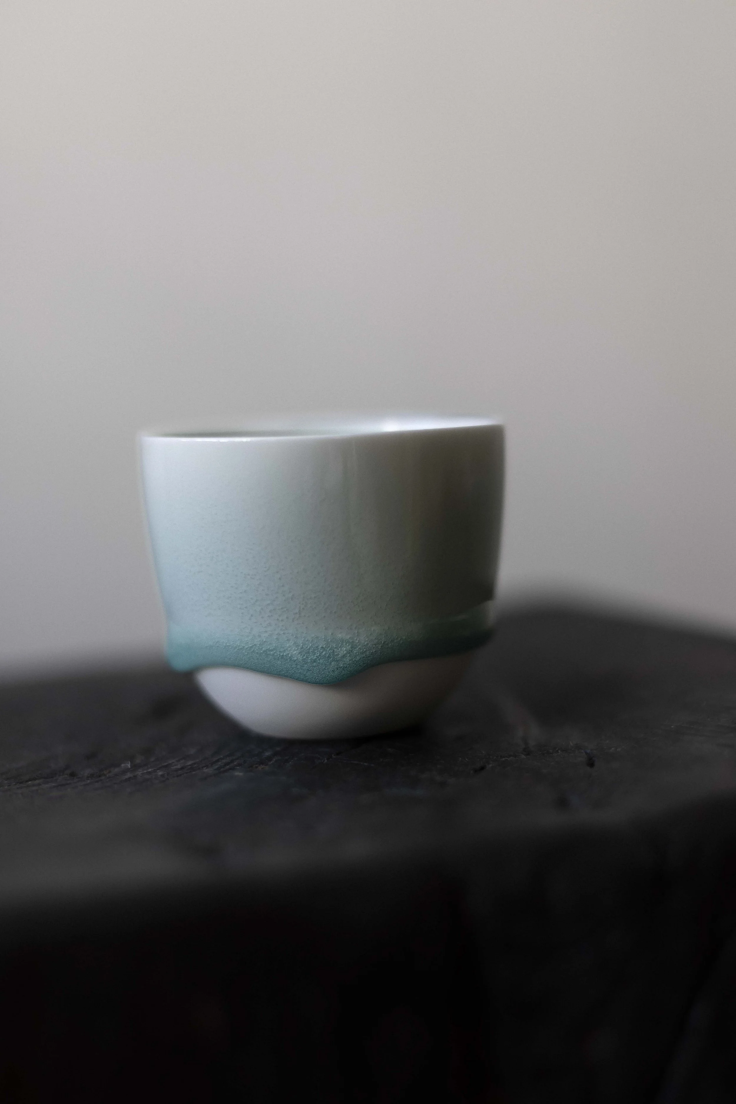 White Porcelain & Celadon Cylinder, Medium by Jae Jun Lee — | Flow Gallery