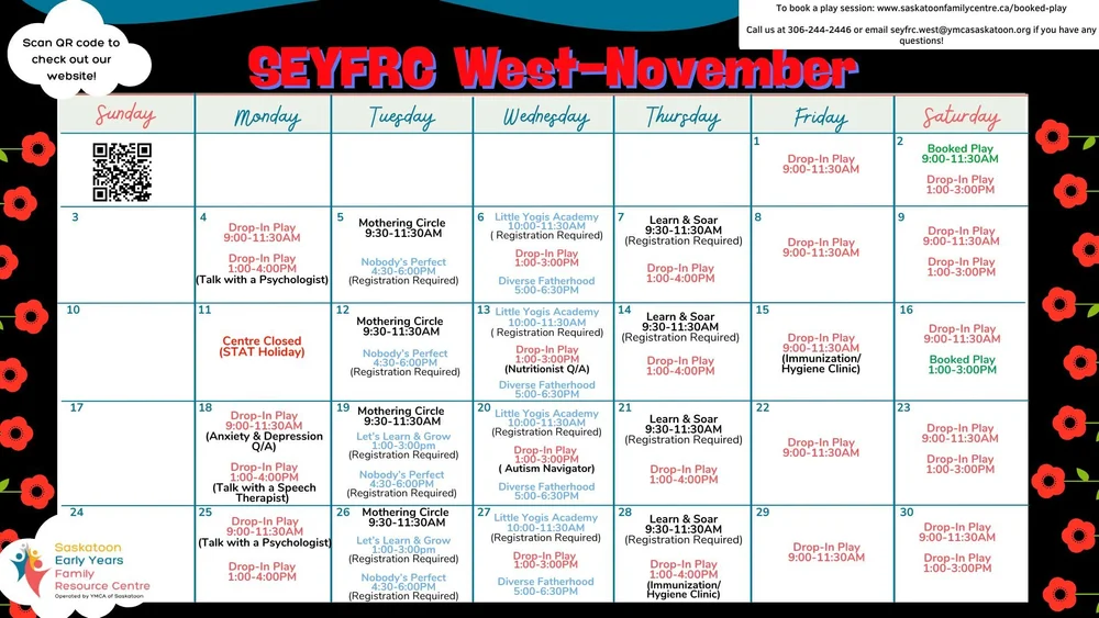 Weekly Play & Programming Schedule | Saskatoon Early Years Family ...