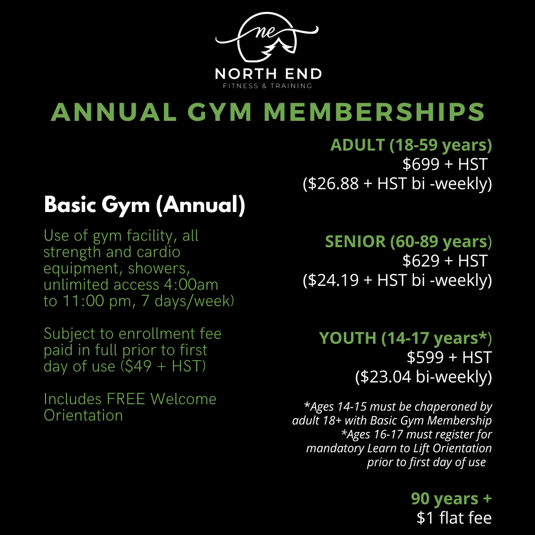 PRICING — North End Fitness