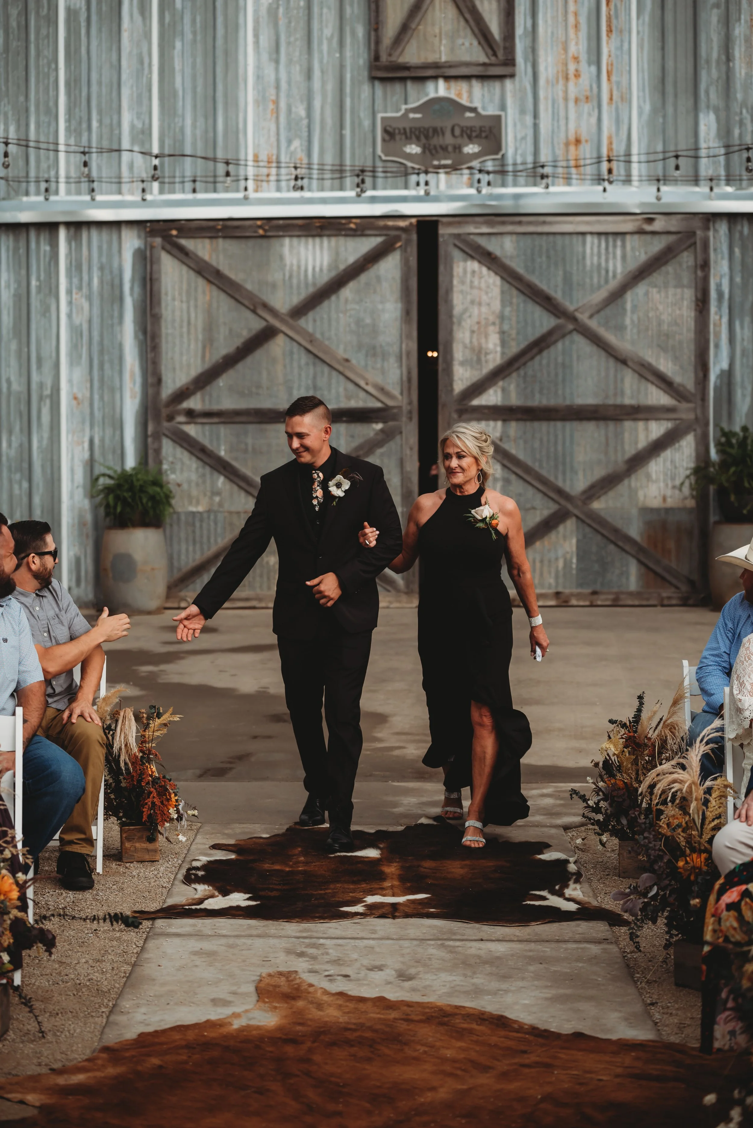 Boho Barn Wedding with Rust, Sage, and Vintage Colors against the ...