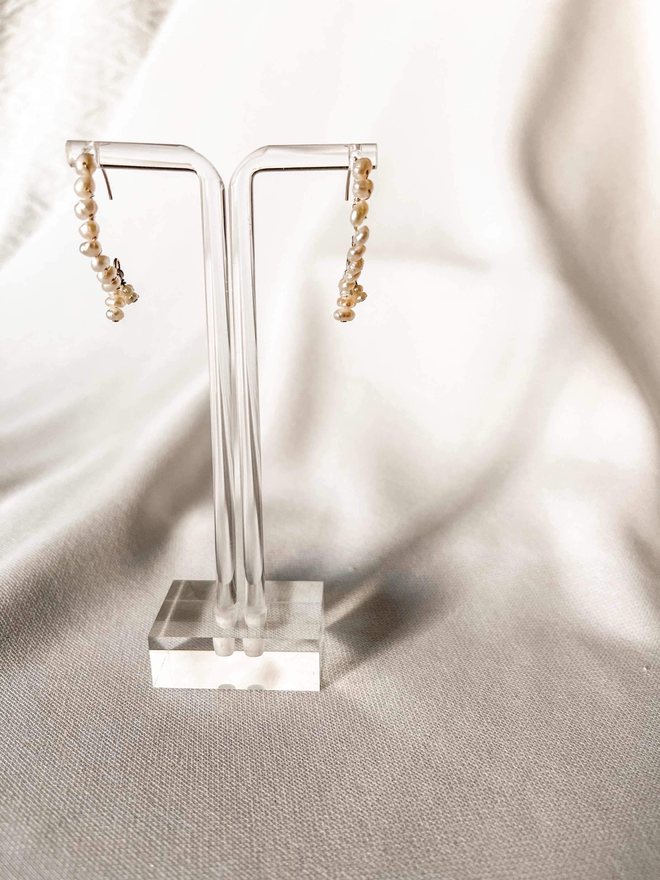 The Jane Earring | Modern Pearl Bridal Hoops — Simone Martin