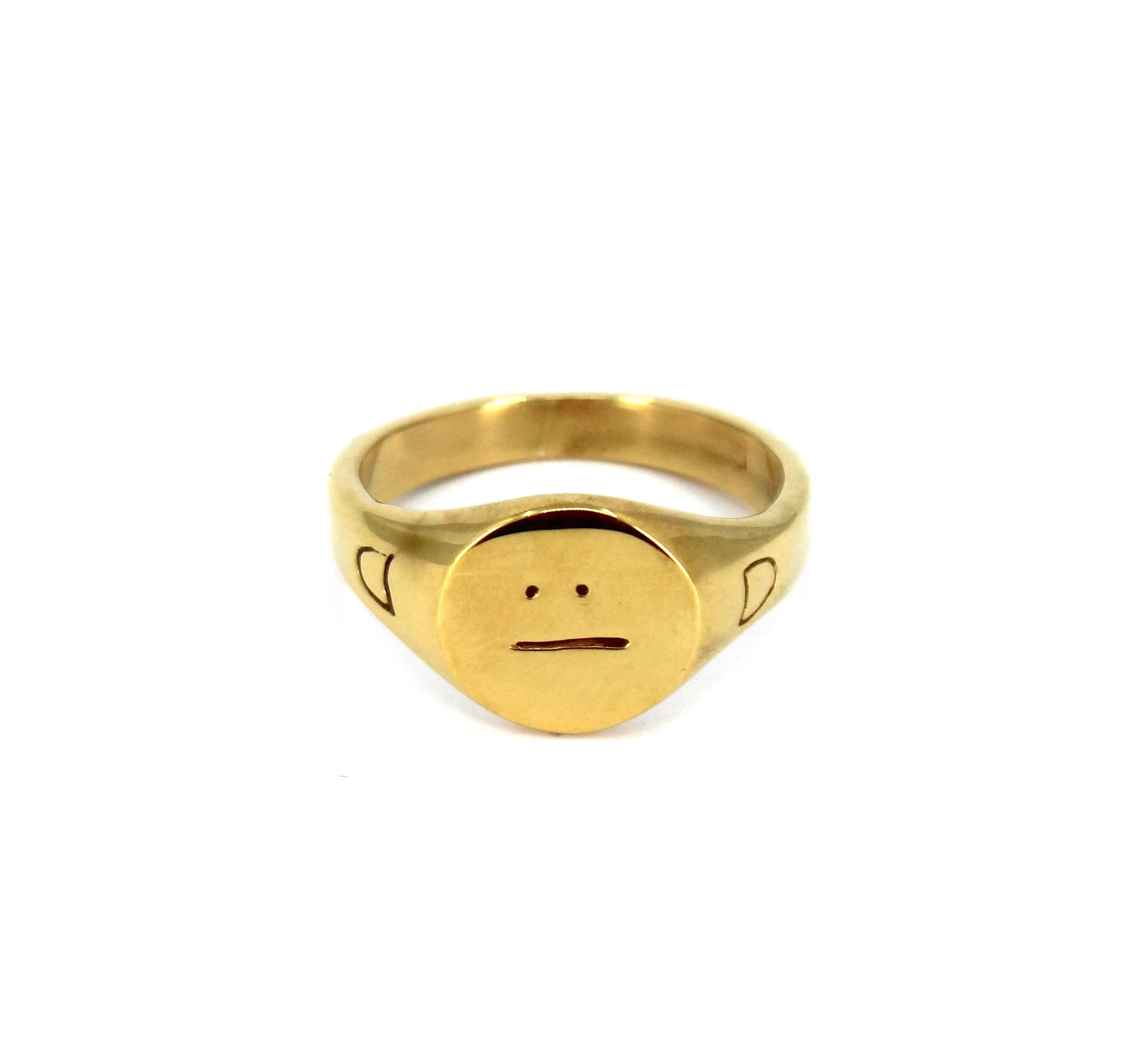 Smiley Heart Signet Ring - Handmade Recycled Silver Ring — SKEN Studios ...