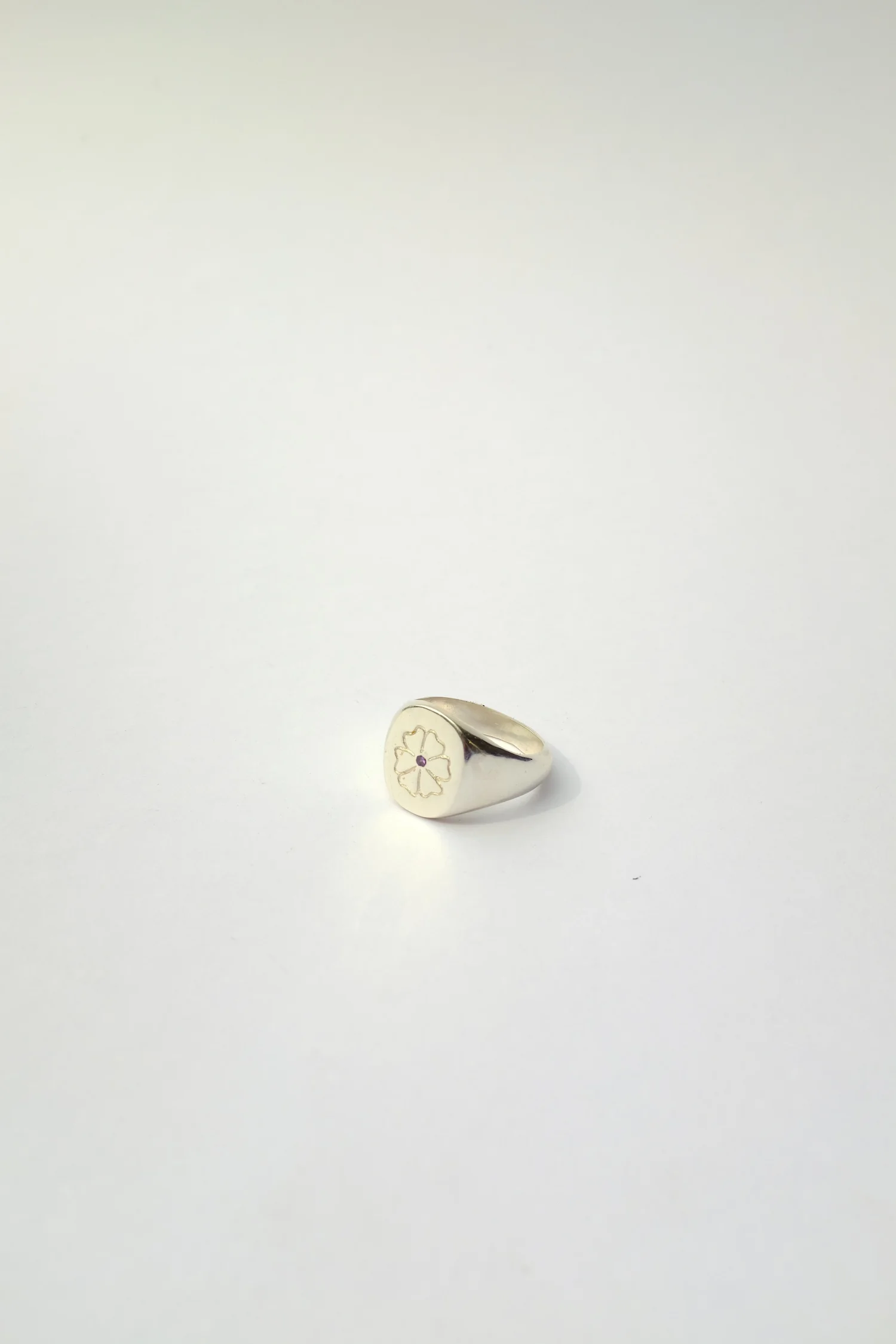 Smiley Heart Signet Ring - Handmade Recycled Silver Ring — Sken Studios ...