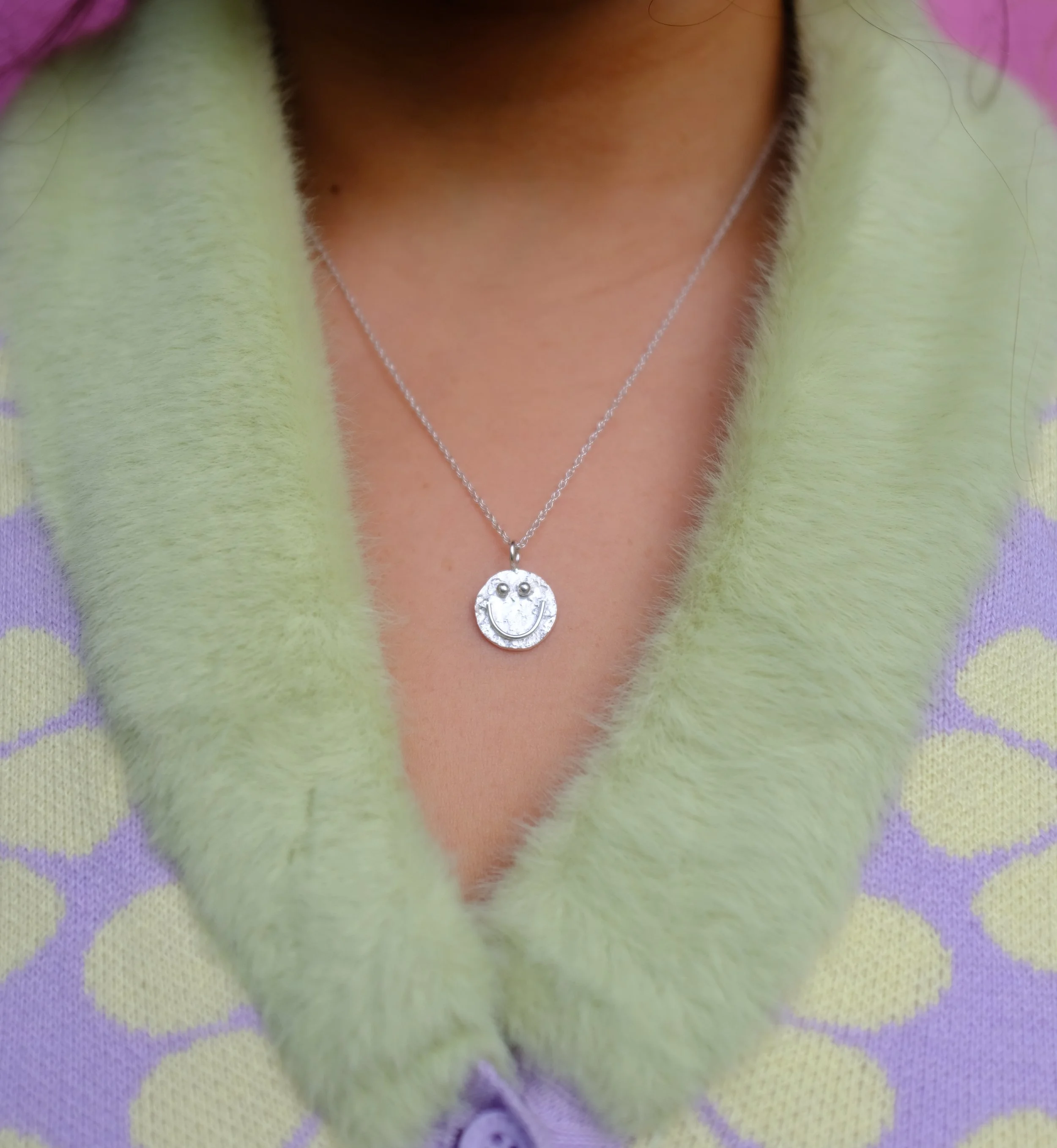 Smiley Heart Sad Heart Pendant - Recycled Gold Plated Silver — Sken ...