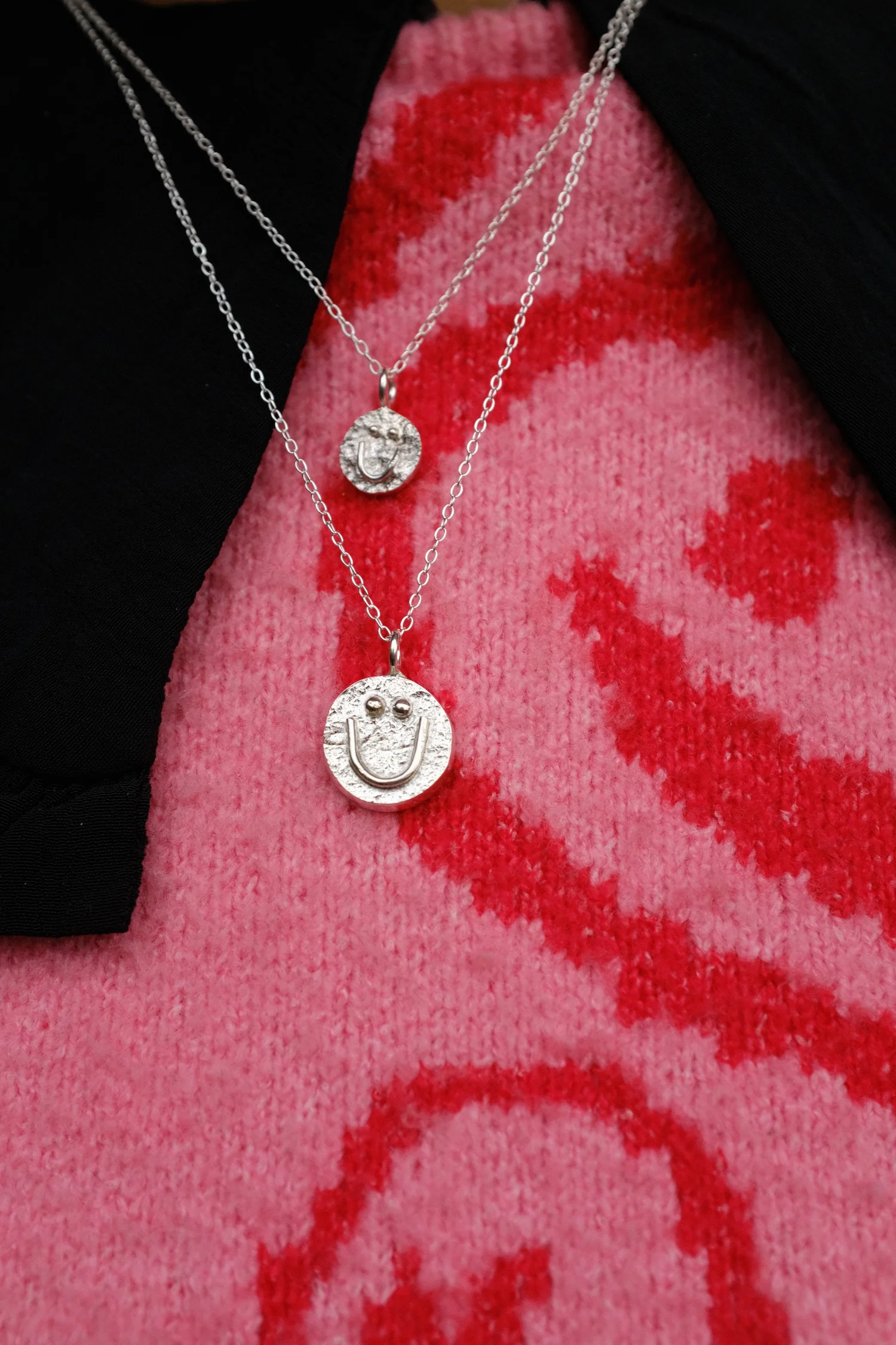 Smiley Heart Sad Heart Pendant - Recycled Gold Plated Silver — Sken ...