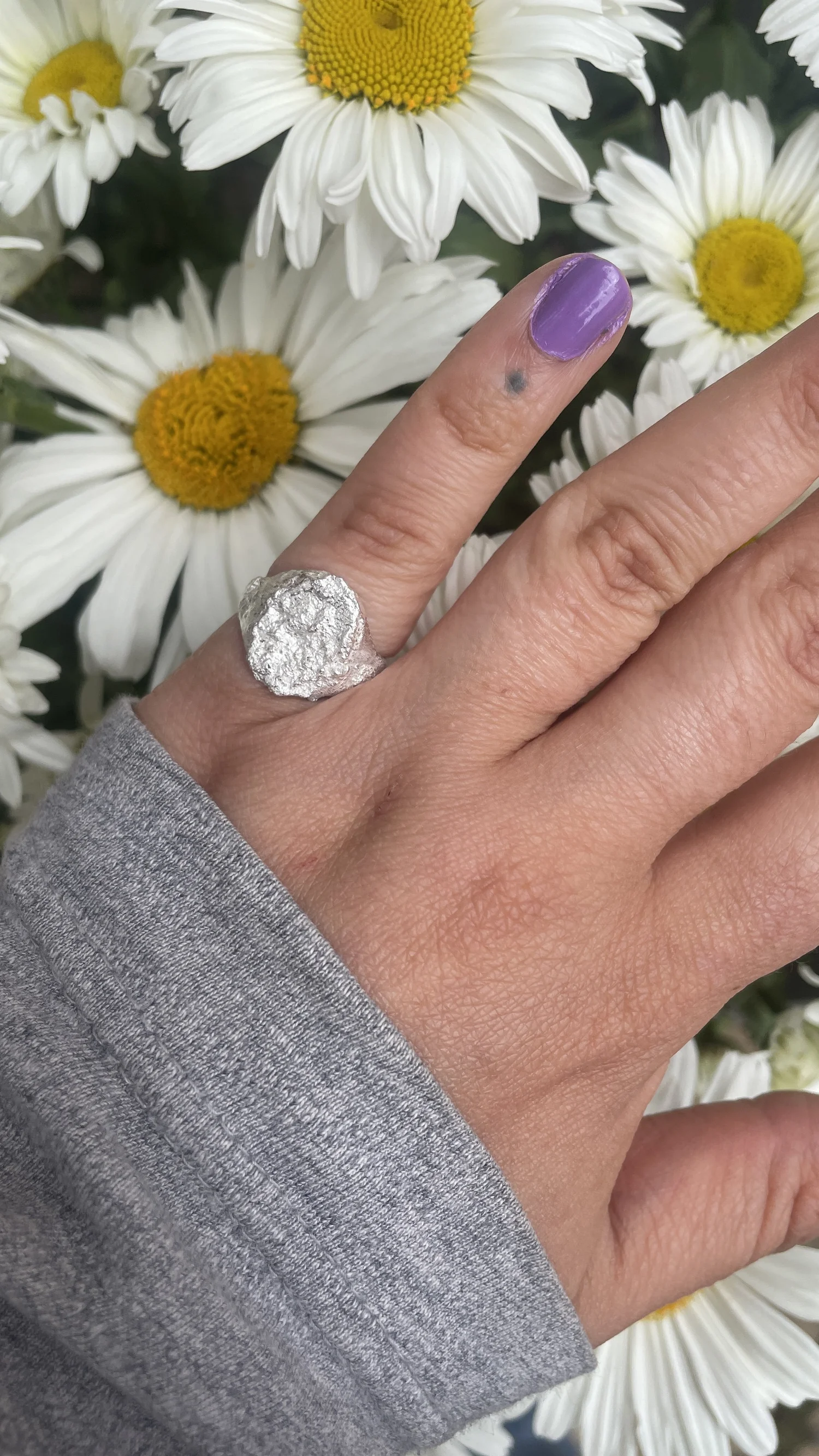 Smiley Heart Signet Ring - Handmade Recycled Silver Ring — Sken Studios ...