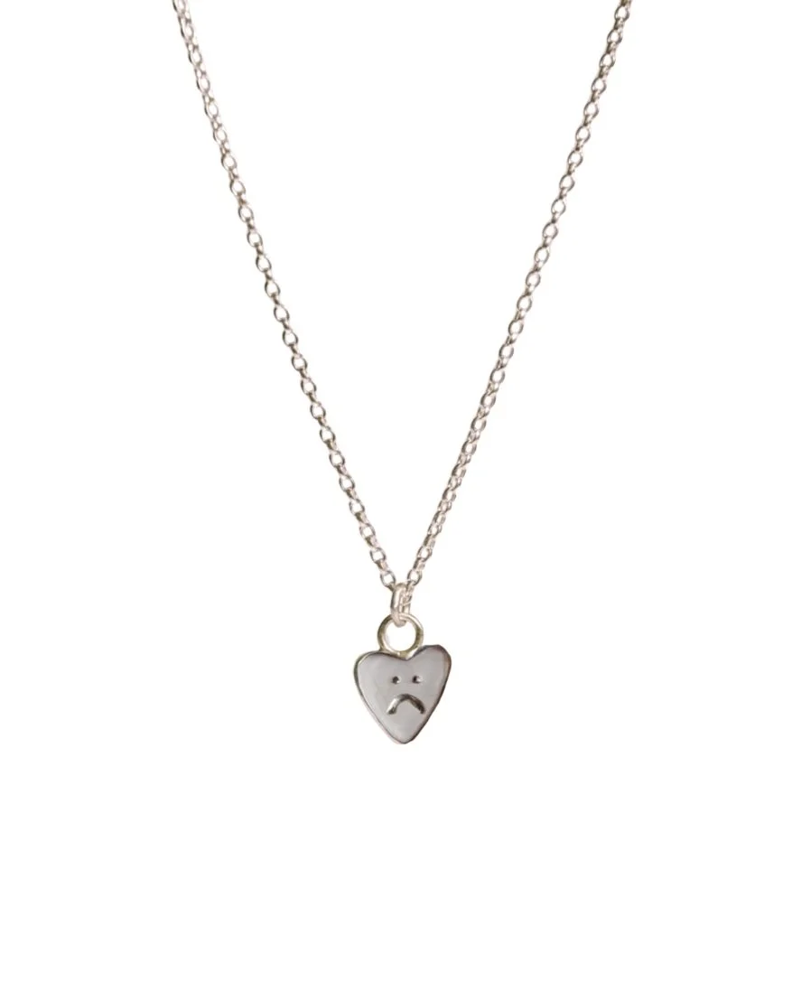 Not Today Necklace. Smiley Face Sad Face - Handmade Recycled Silver ...