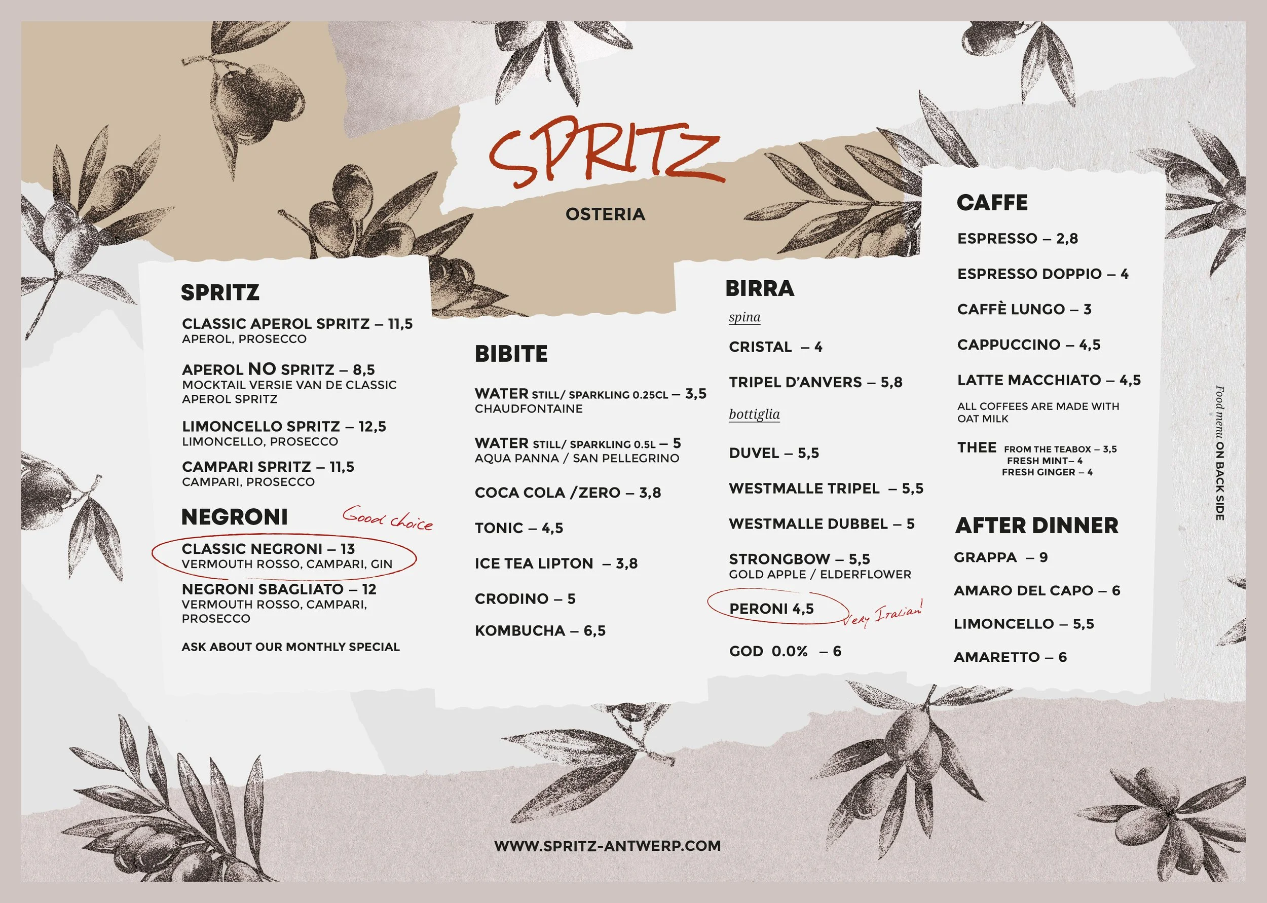 menu — SPRITZ