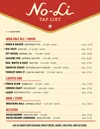 No-Li Brewhouse Menu — BREWHOUSE