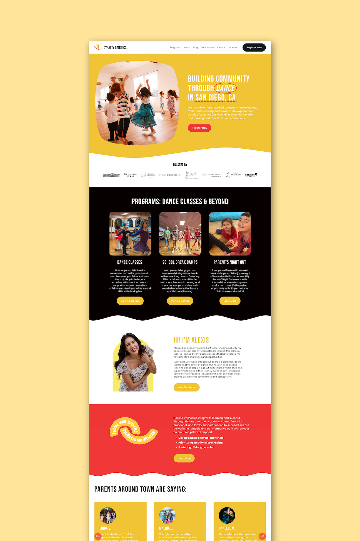 Playful Website Design for Dance Nonprofit in San Diego, CA | Dynasty ...