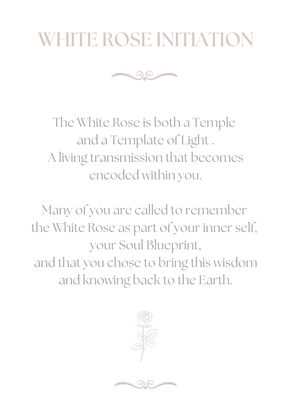 The White Rose Initiation is a Living Light transmission journey, aimed ...