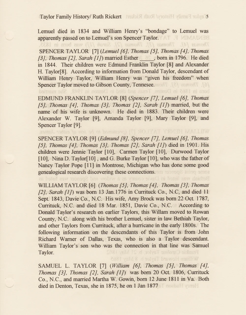 Currituck Taylor Book and Family Chart - Ruth Rickert — John Laird ...
