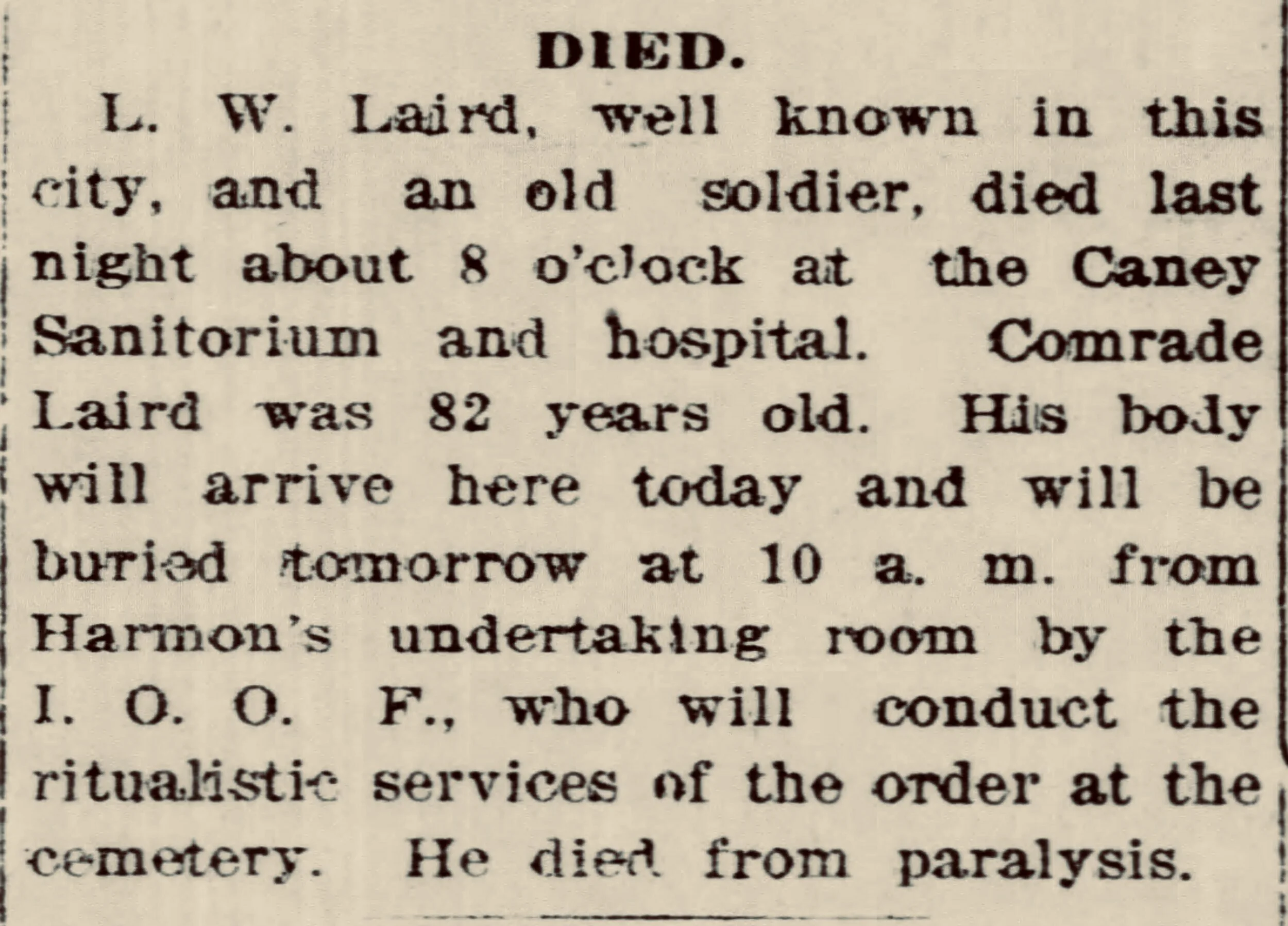 Jesse Laird Family with First Wife Mary Tharp — John Laird Genealogy