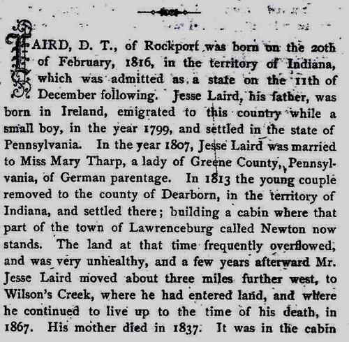 Jesse Laird Biography — John Laird Genealogy