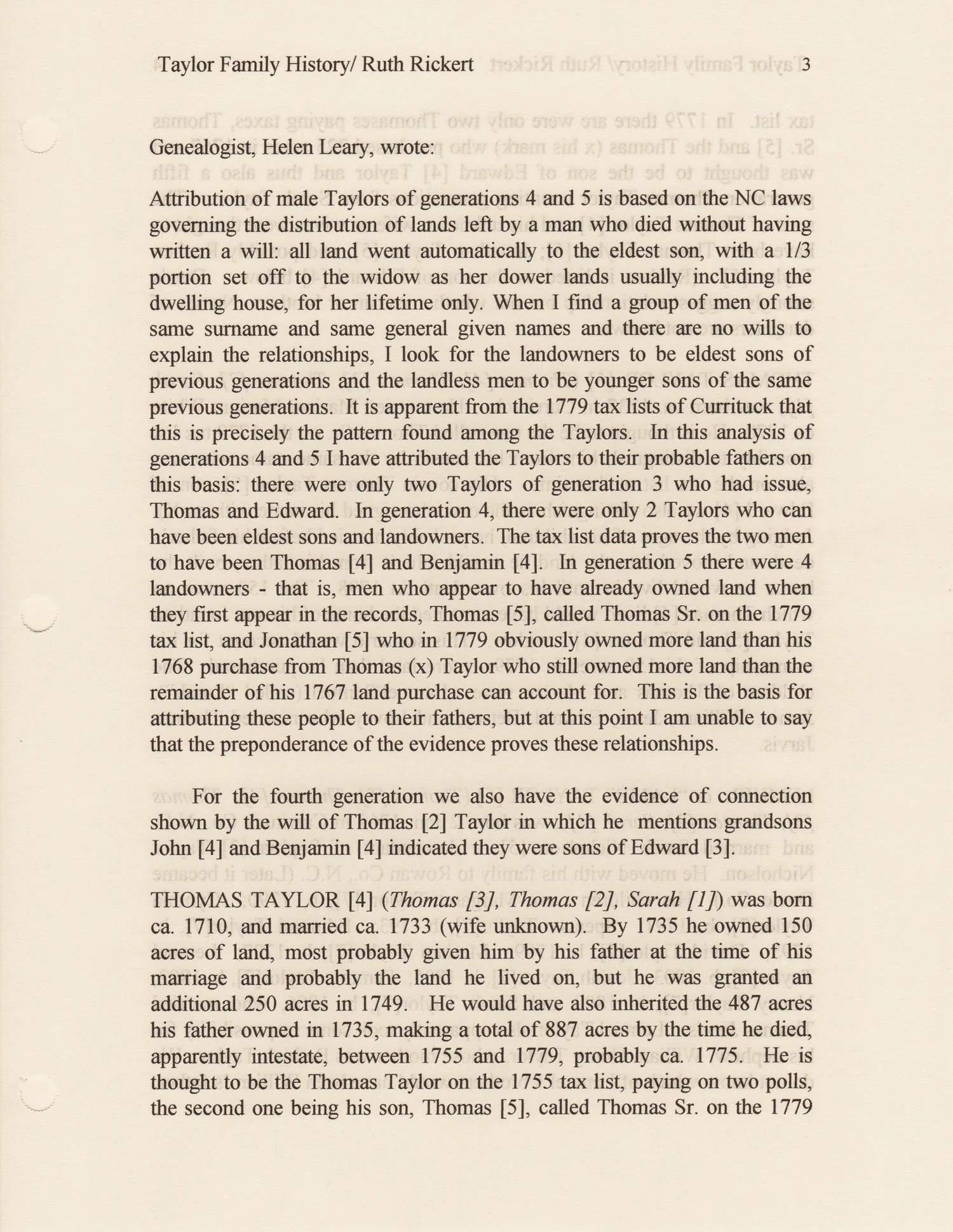 Currituck Taylor Book and Family Chart - Ruth Rickert — John Laird ...