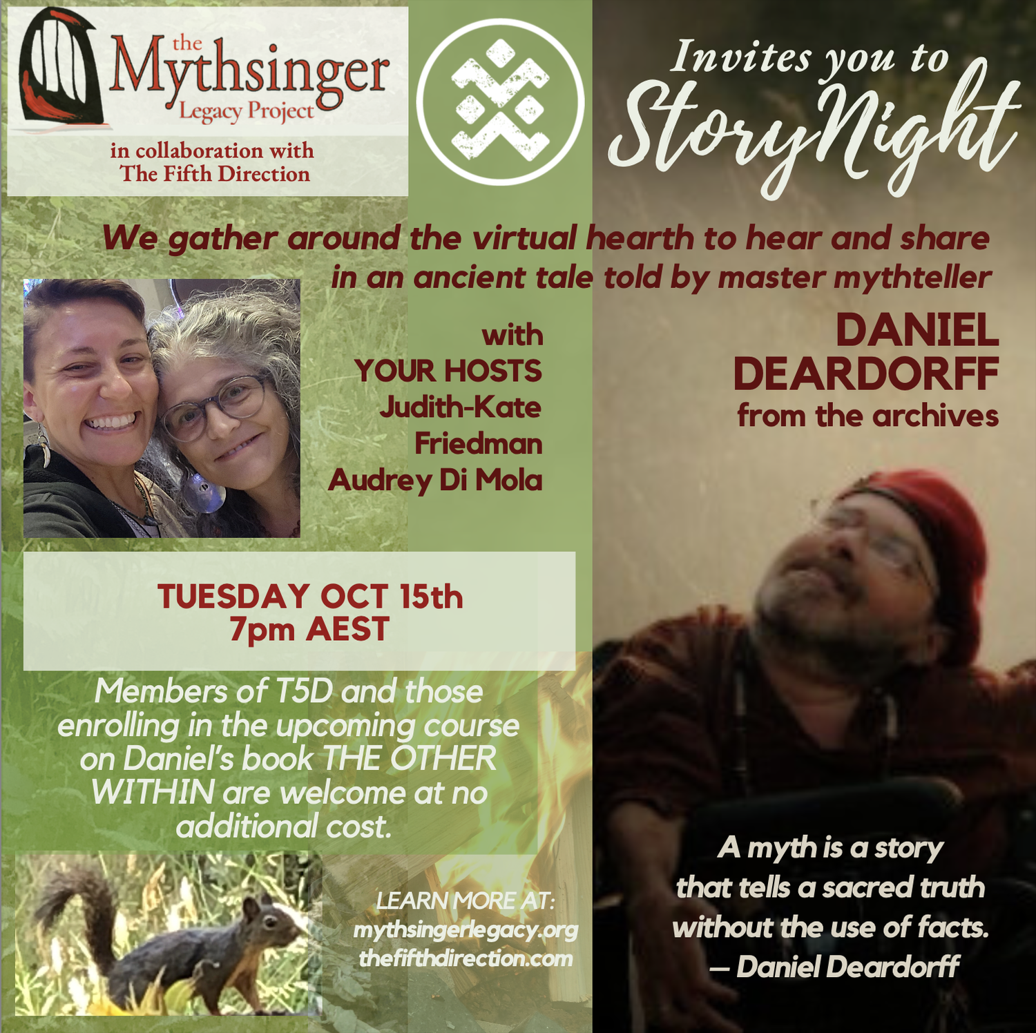 Mythsinger StoryNight! - October 15, 2024 — Daniel Deardorff, Judith ...